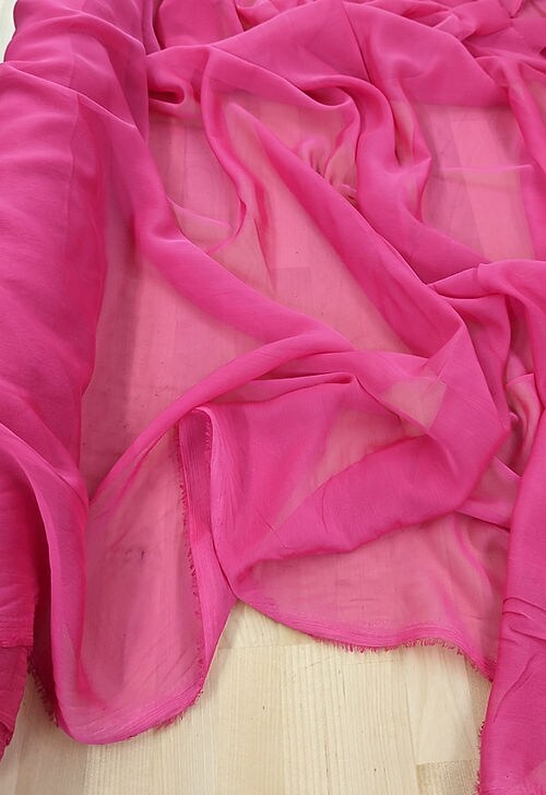 1 Yard Hot Pink Two Tone Chiffon Fabric Sheer Lightweight Polyester ...
