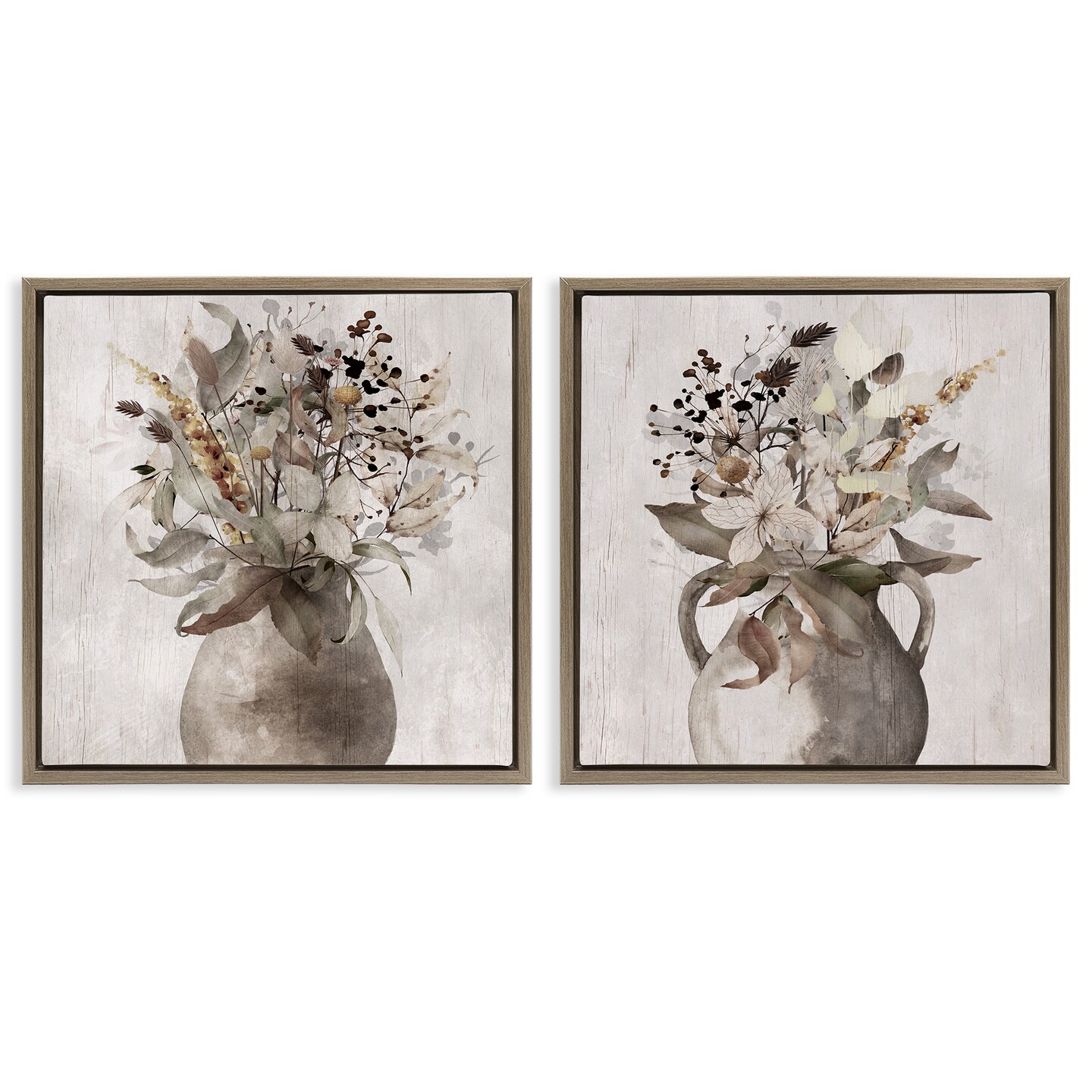 Stupell Industries Rustic Southern Charm Bouquet 2pc Floating Frame Set ...