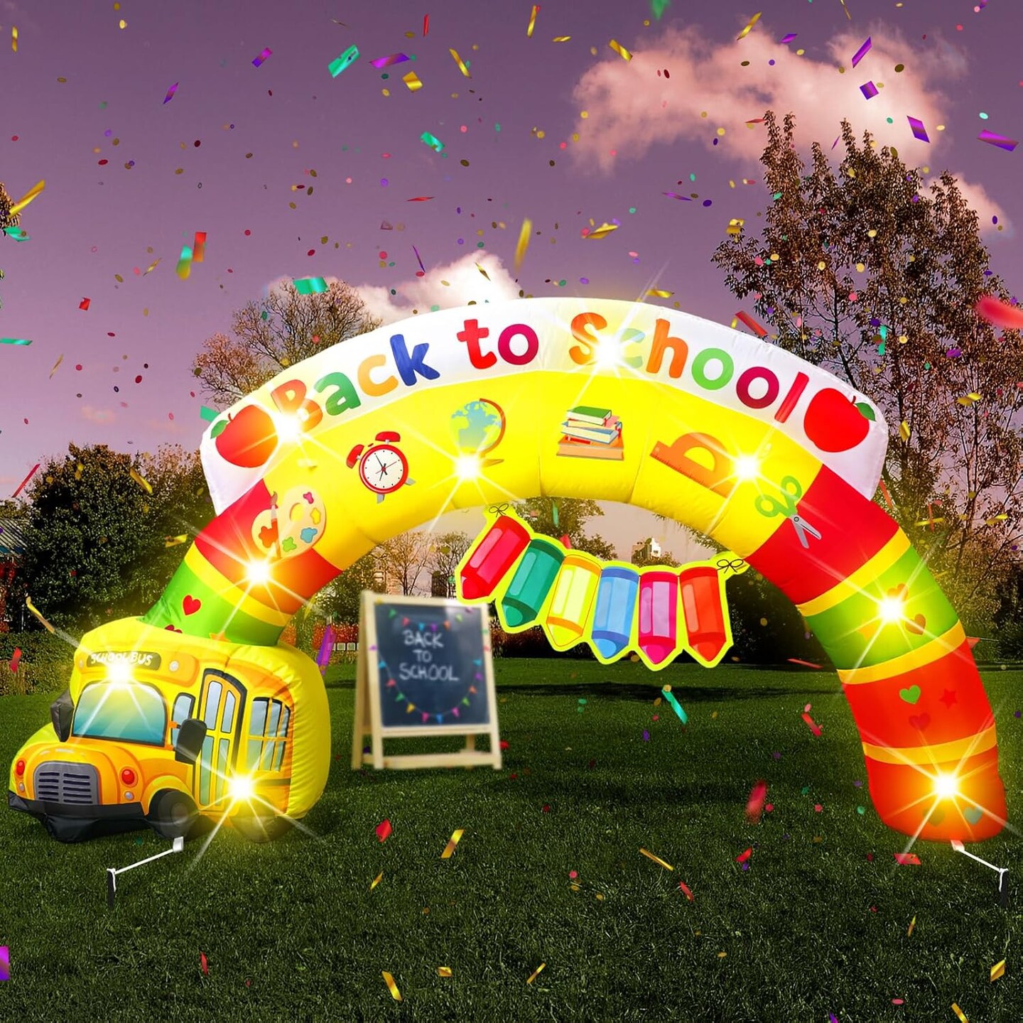 6.56 ft Width Back to School Inflatables Arch First Day of School ...