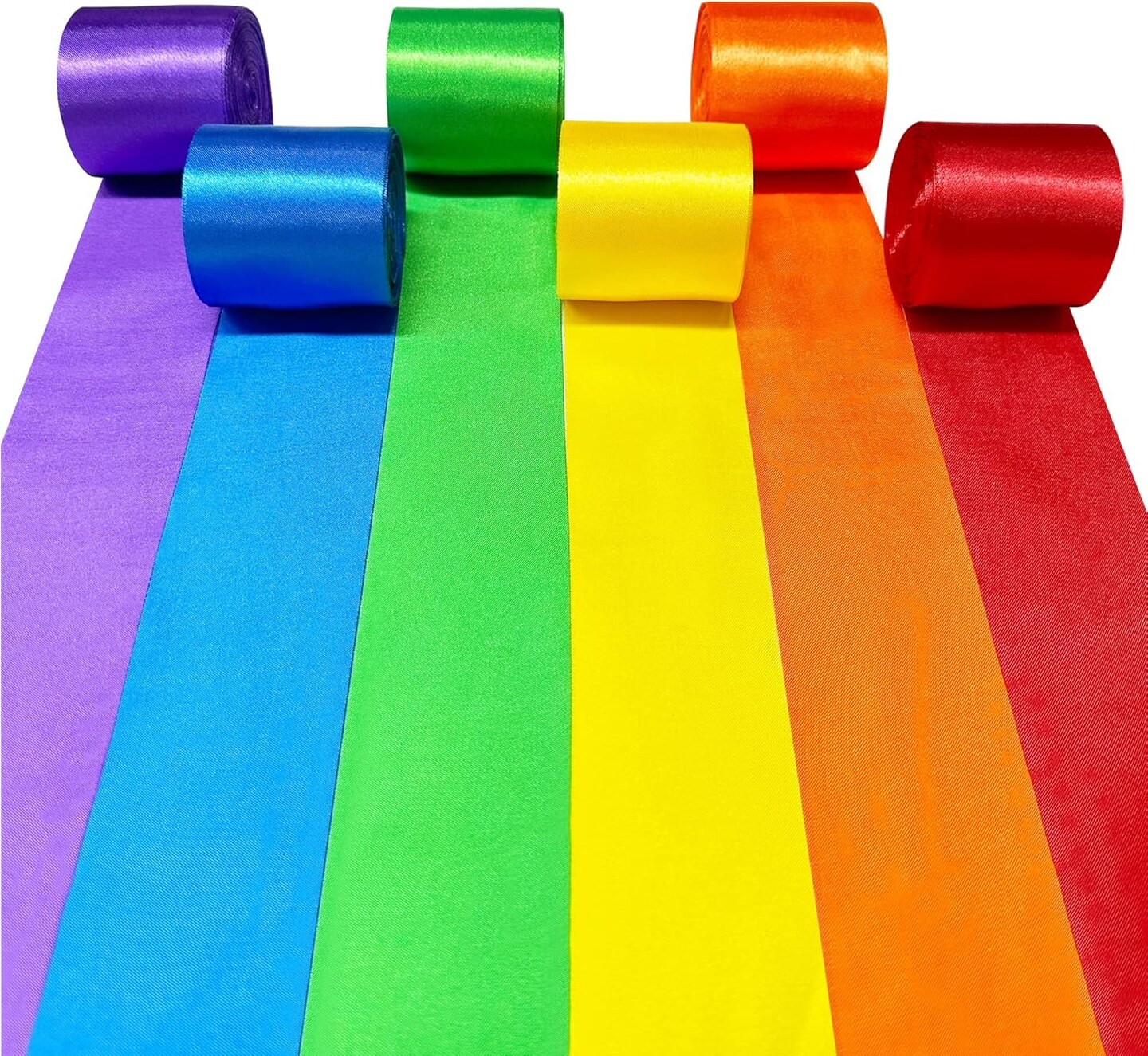 Rainbow Satin Ribbon 65.6Yd × 1.97" Wide Colorful Ribbon | Michaels