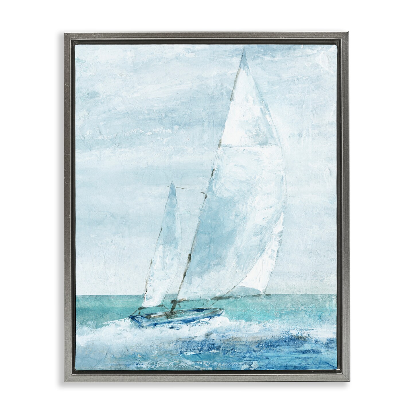 Stupell Industries Sea Vessel with Looming Sails Floating Frame By ...