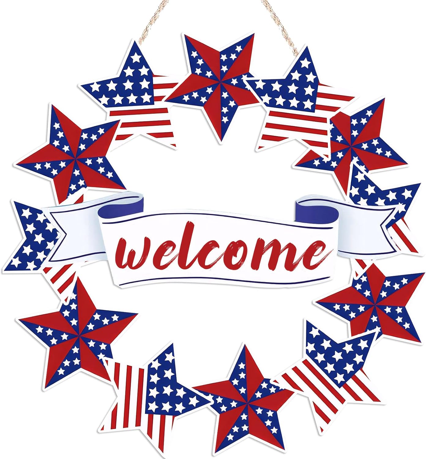 4th of July Welcome Sign Fourth of July Decorations Wooden Patriotic ...