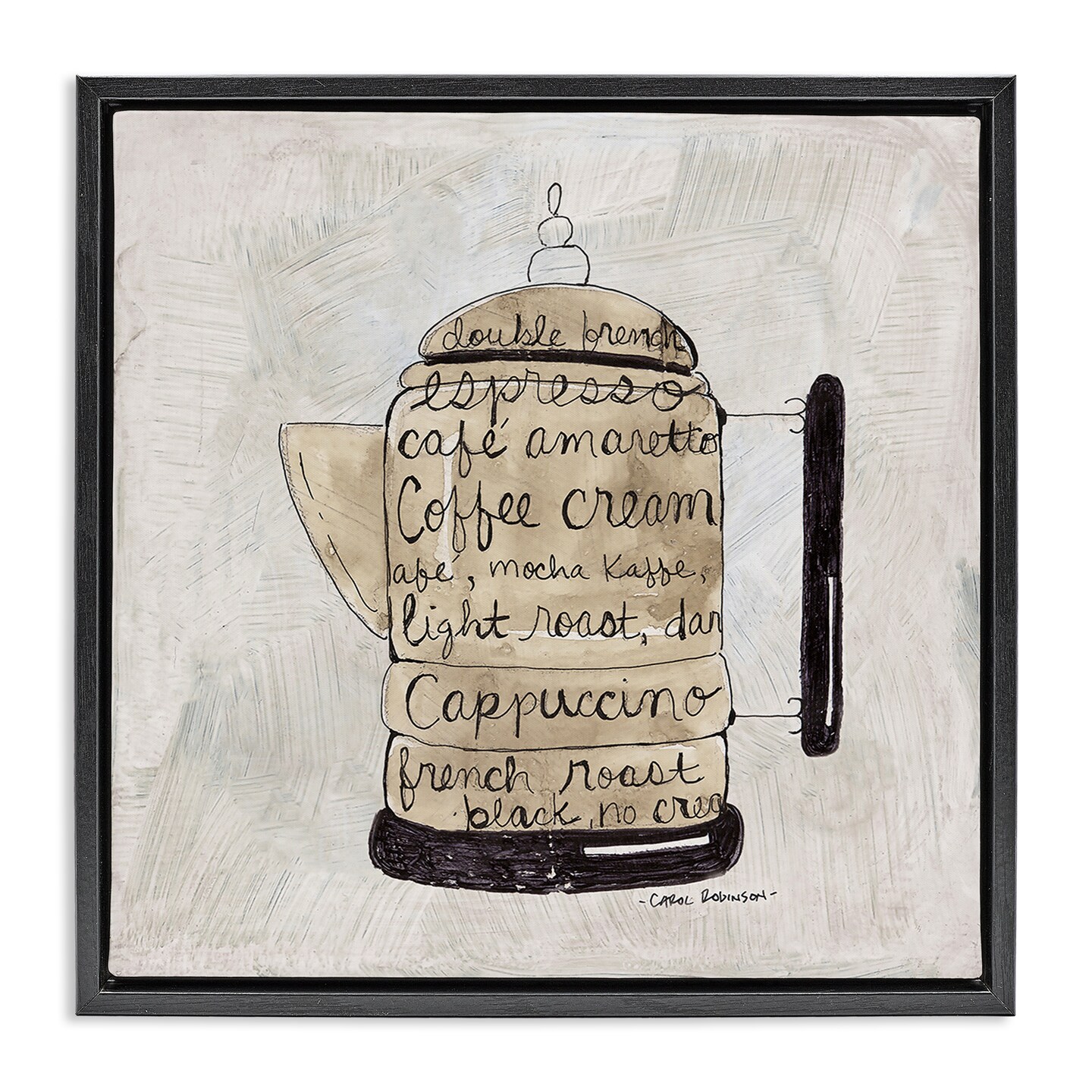 Stupell Industries Antique Coffee Kettle Floating Frame By Carol ...