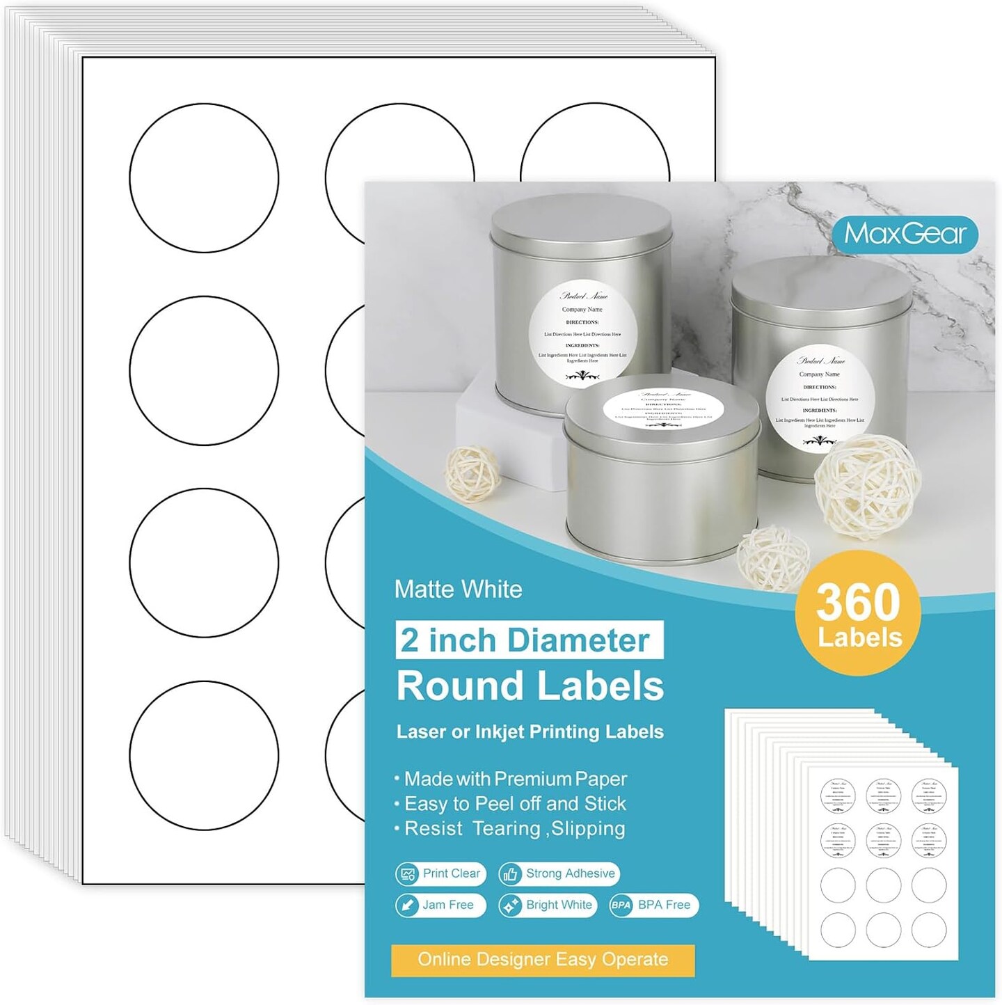 2" Round Sticker Labels, for Inkjet or Laser Printer | Michaels