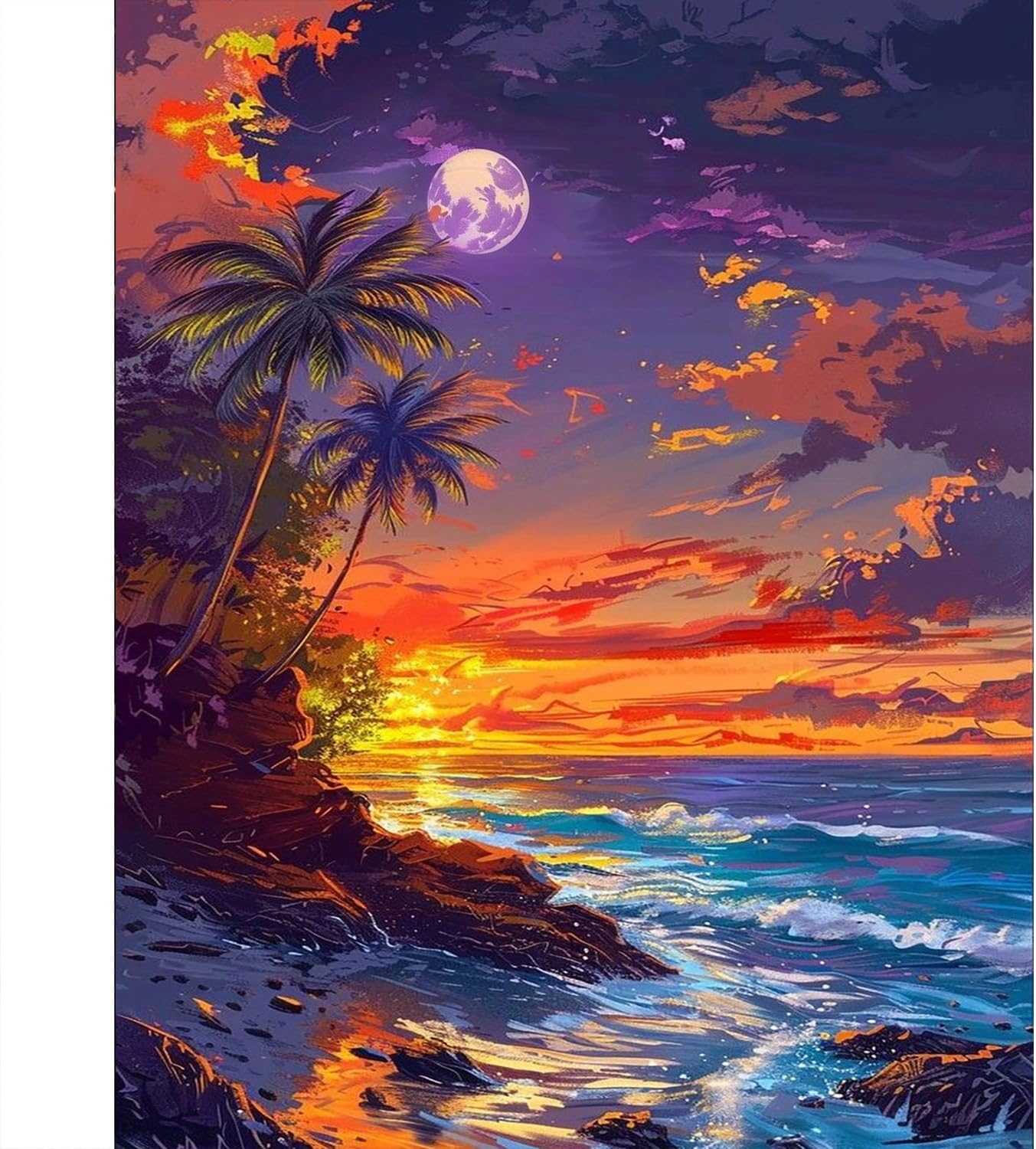 Beach Paint by Numbers Kit,Landscape Paint by Number Kits (16X20inch ...