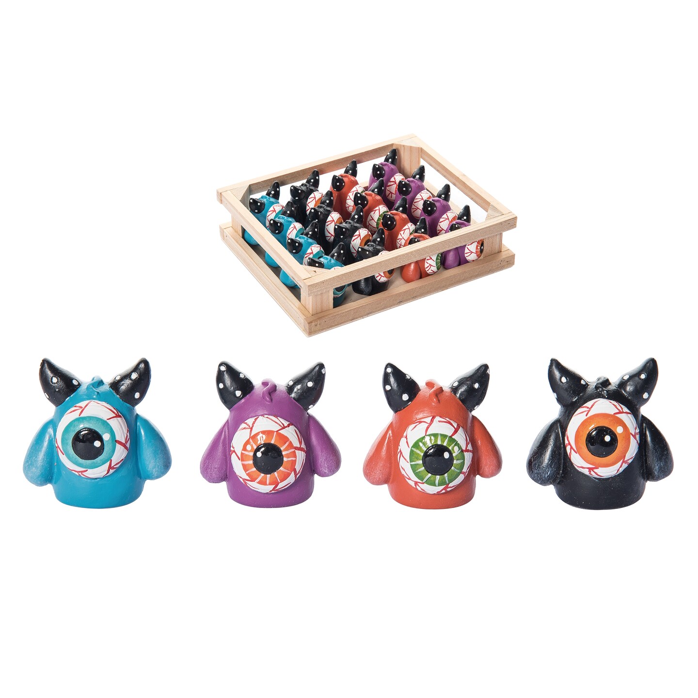 Multicolor Halloween Monsters Display Set of 16 Decorative Figurines ...
