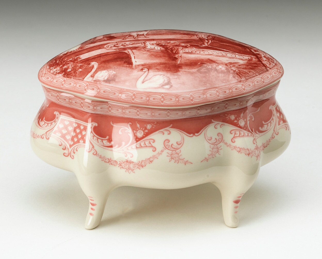 AAI Oval Footed Box, Dark Pink and Cream | Michaels