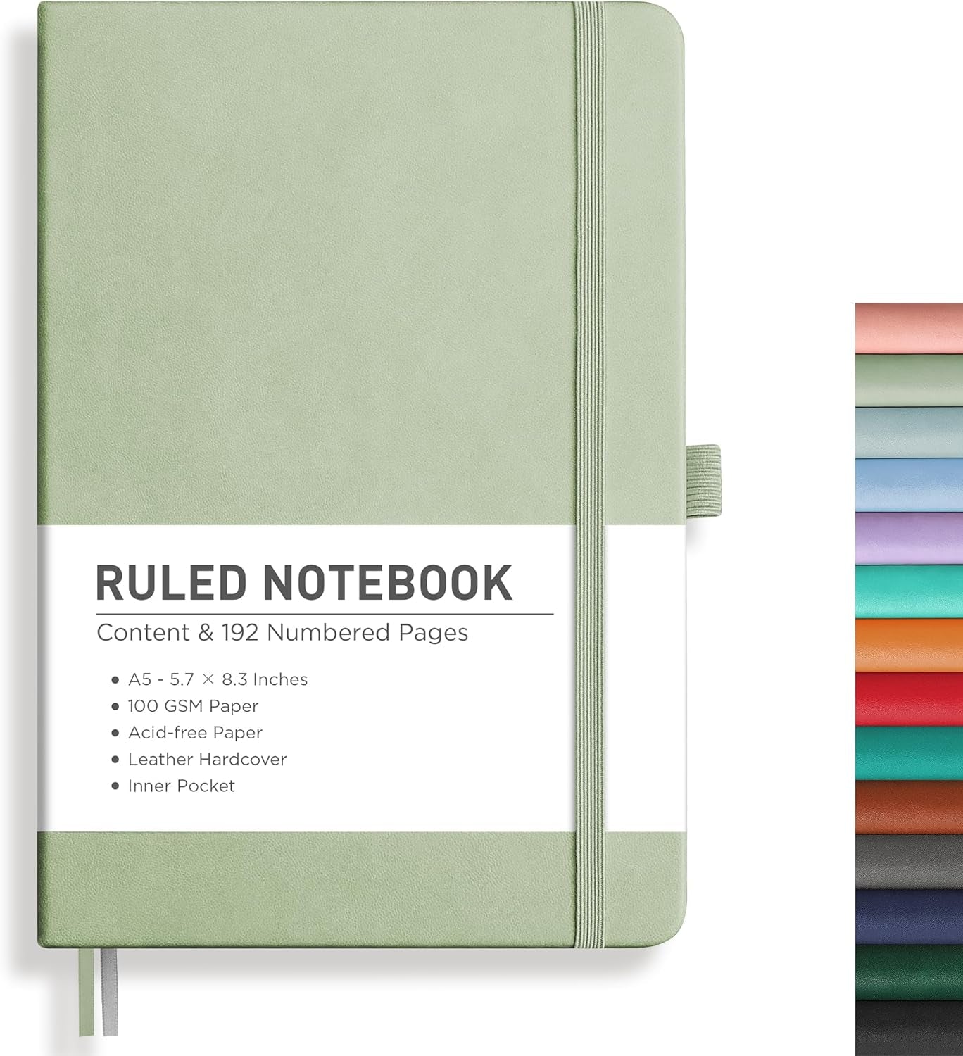 Notebook Journal - A5 College Ruled Notebook with 192 Numbered Pages ...