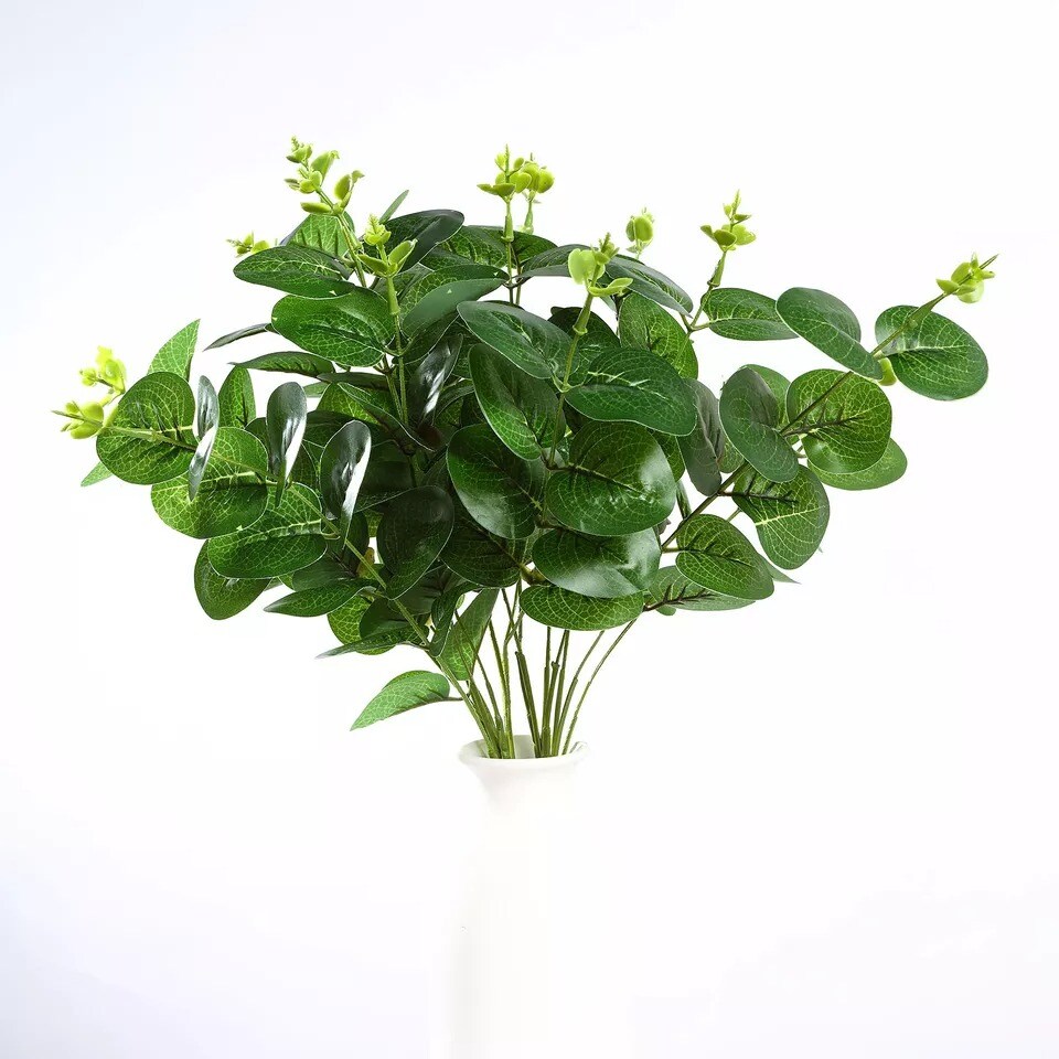 Eucalyptus Greenery 2 bushes Dark Green Branches Artificial Wedding ...