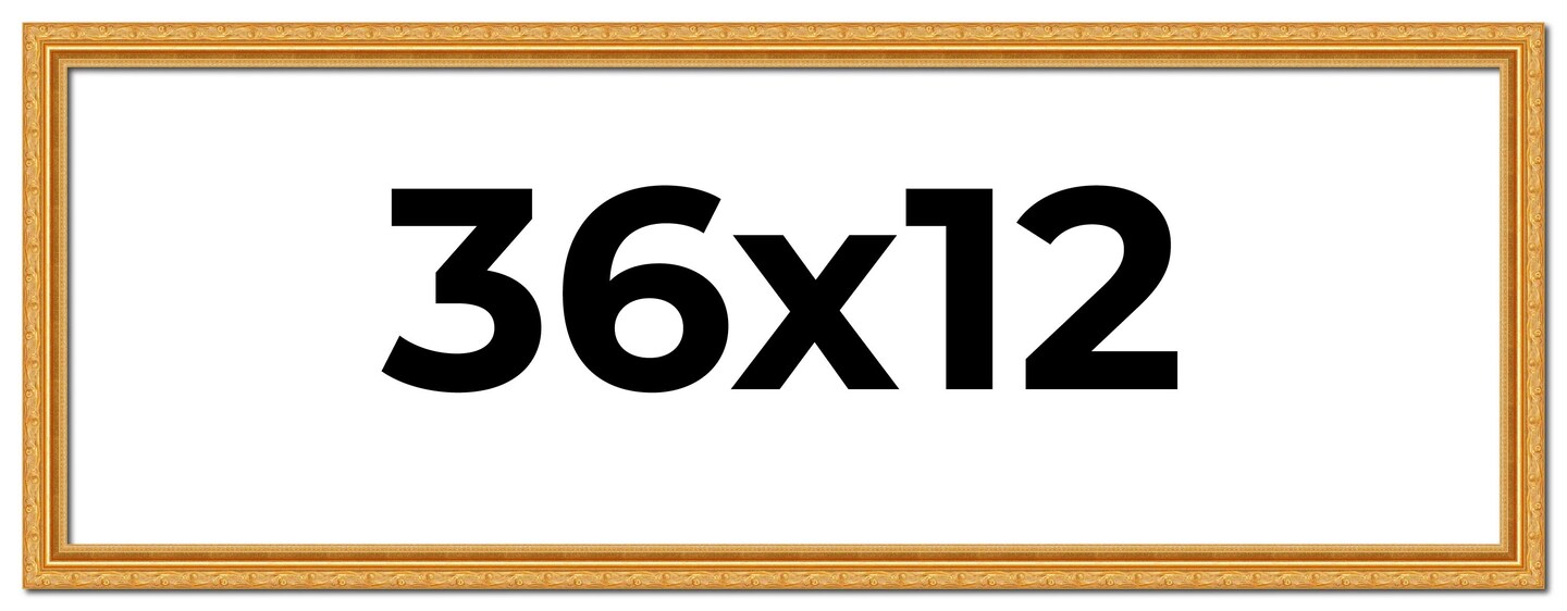 36x12 Solid Wood Antique Picture Frame with UV-Resistant Acrylic & Acid ...