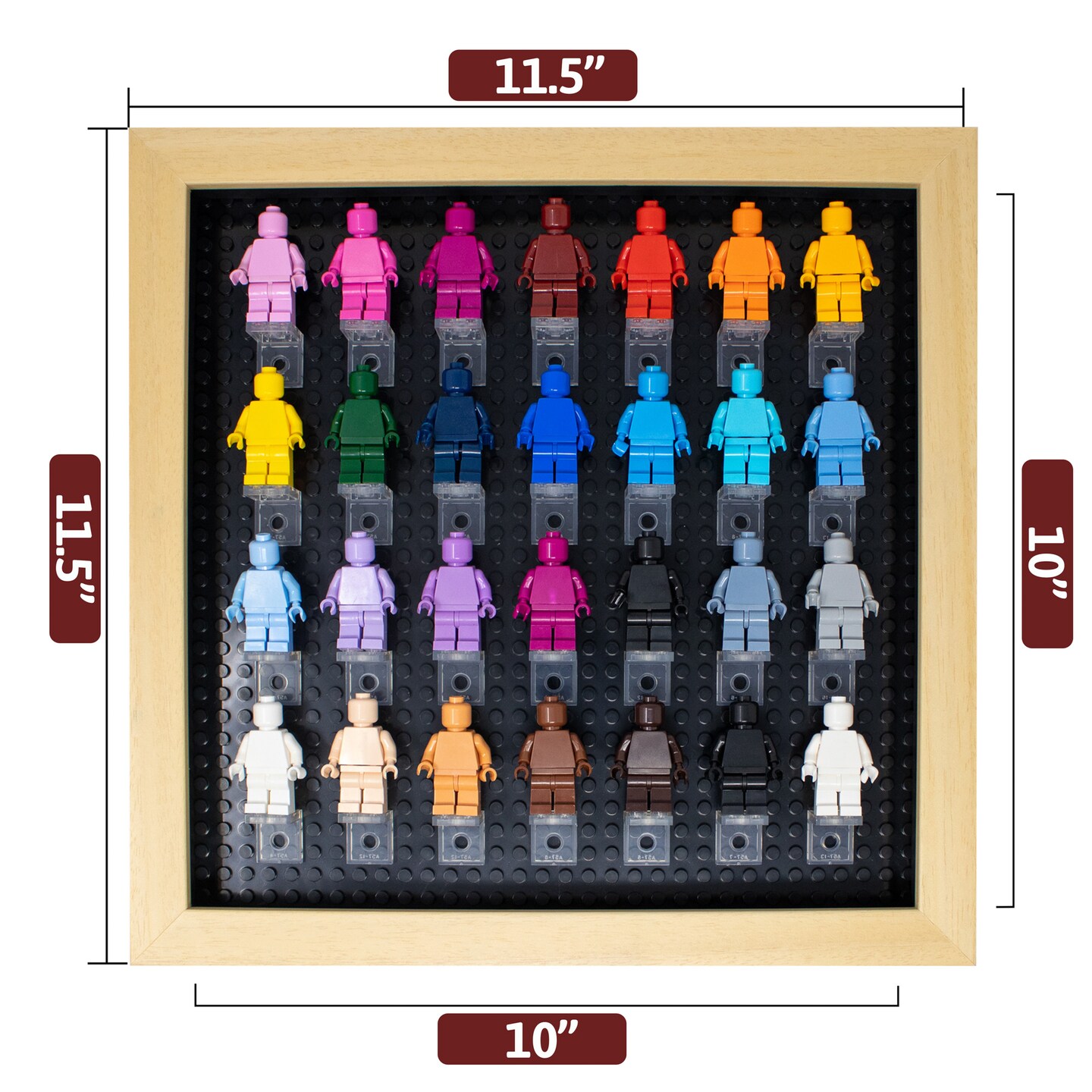 12x12 Wood Shadow Box Display Case Frame for Block Figures | Holds up ...