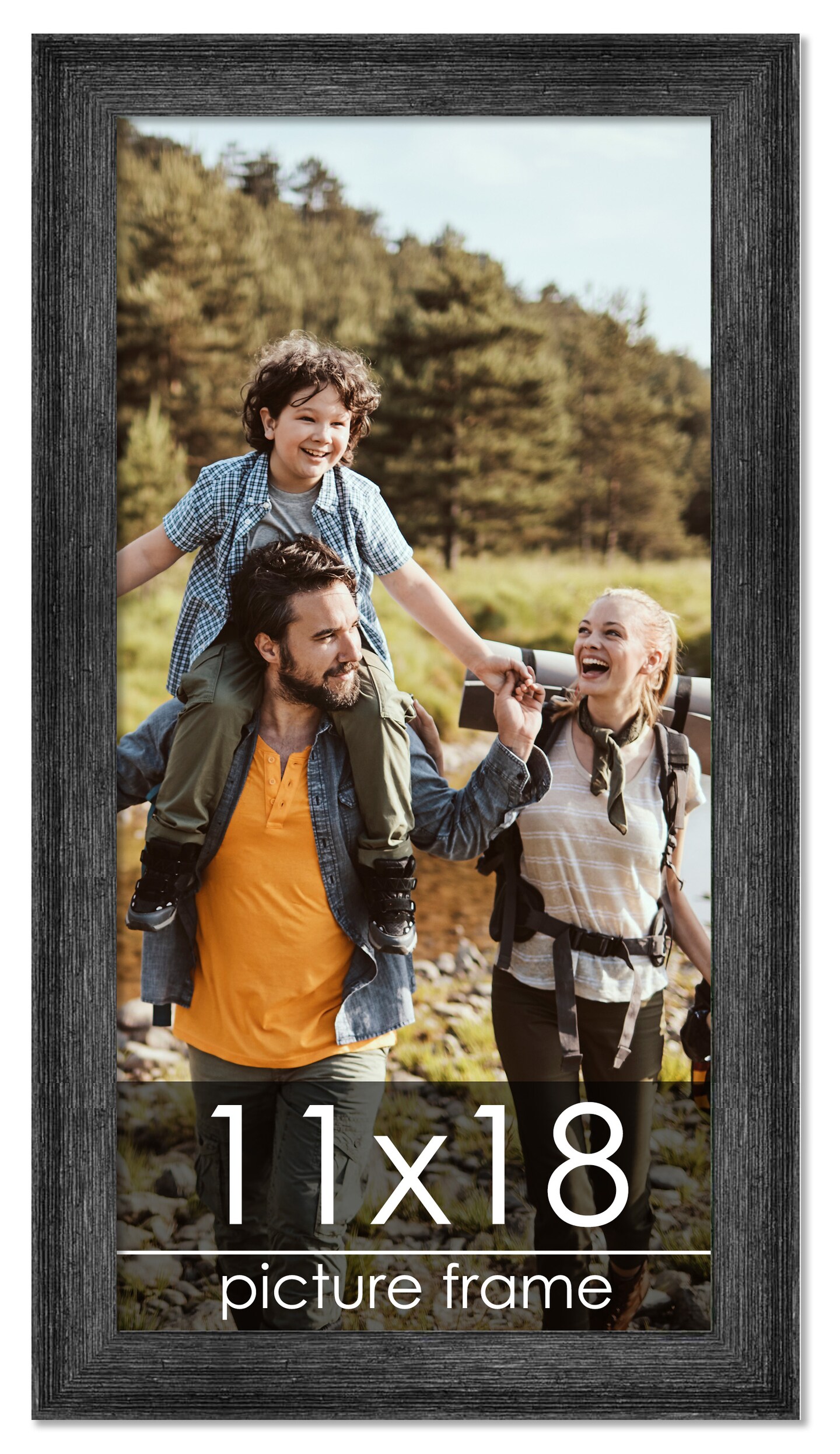 11x18 Wide Barnwood Picture Frame with UV Resistant Acrylic Acid Free Backing Available in 6 Paint Finishes Grey Brown White and Black