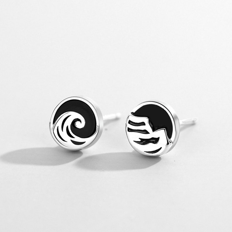 PERIMADE Mountain Ocean Stud Earrings Dainty Couple Matching Earrings Sterling Silver Friendship Jewelry Best Friend Gift E0192 MakerPlace by Michaels