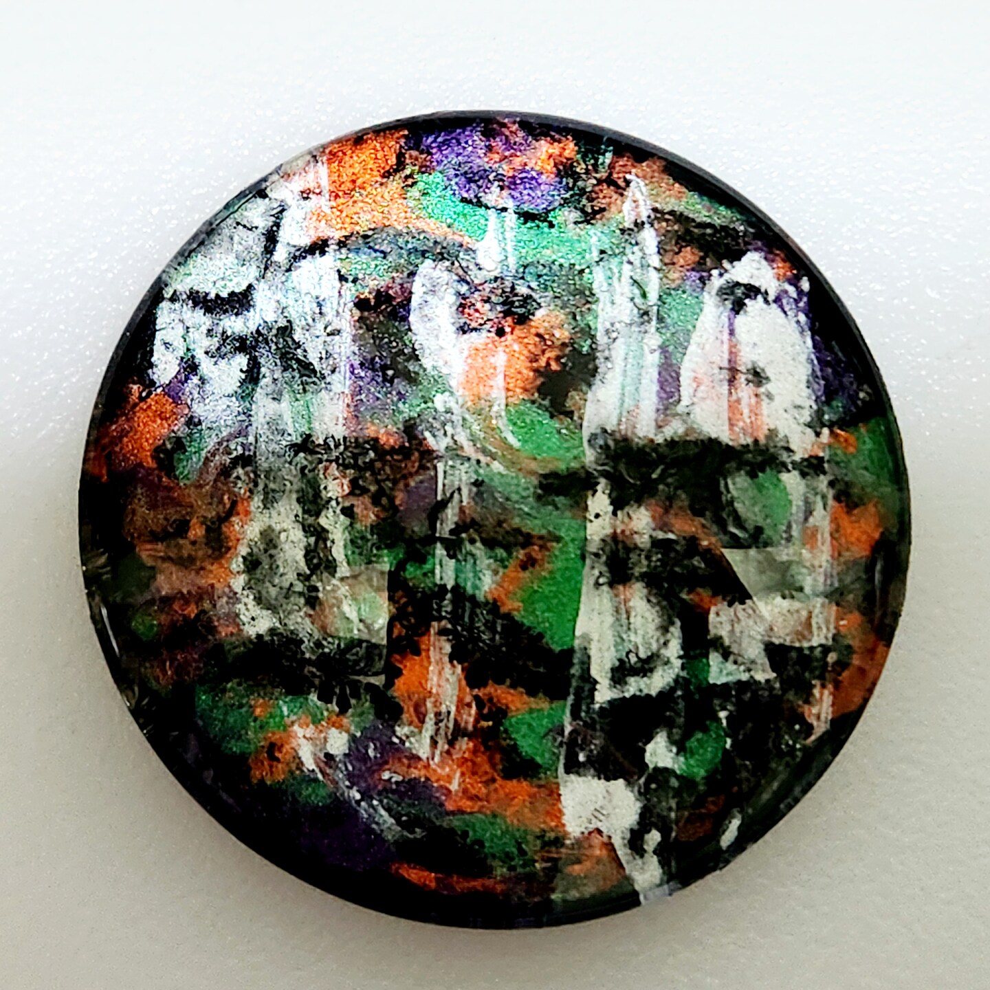 Bold abstract glass gem magnets, large 1.5 inch size, shimmery mica and ...