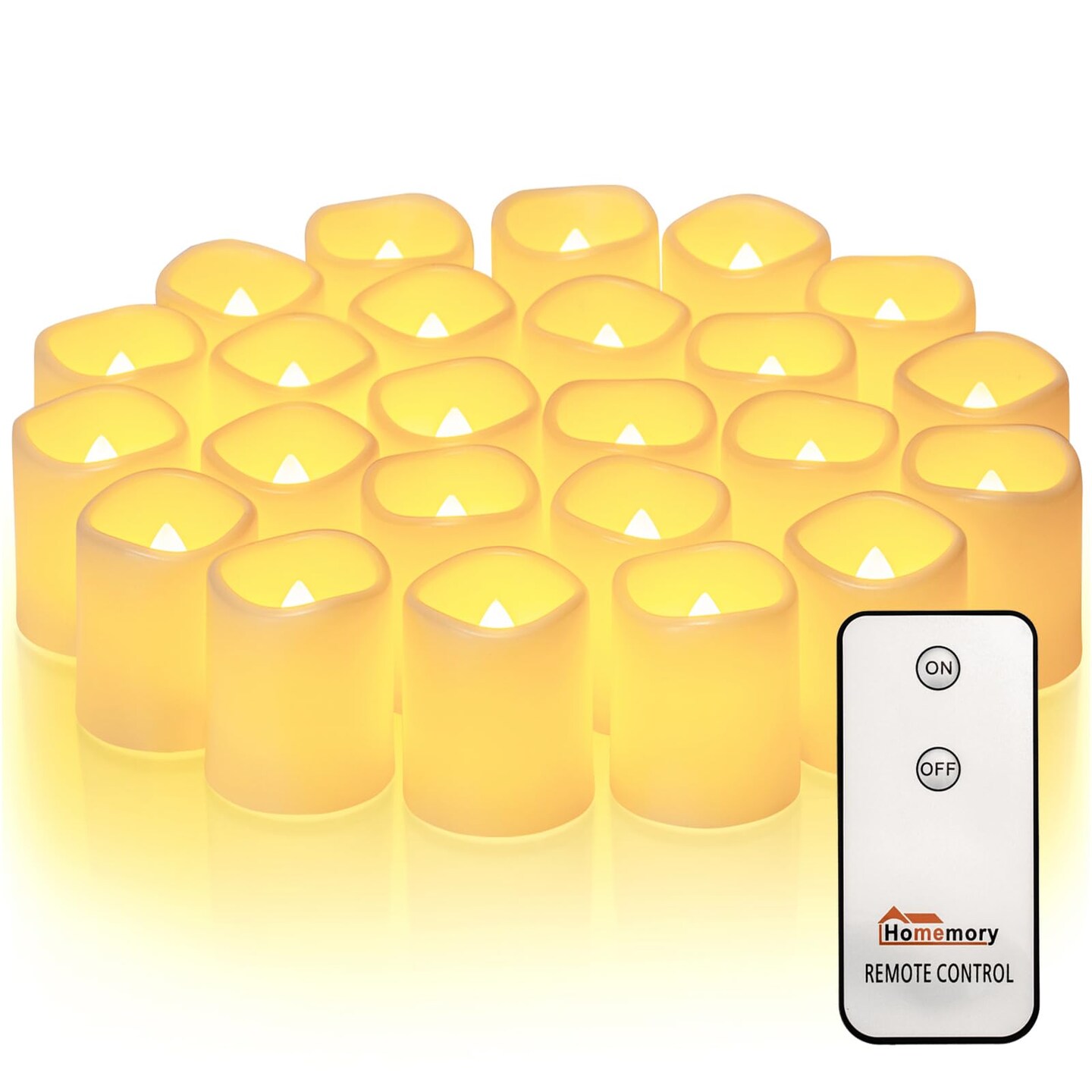 Homemory Flameless Votive Candles with Remote 12Pack Flickering Battery ...