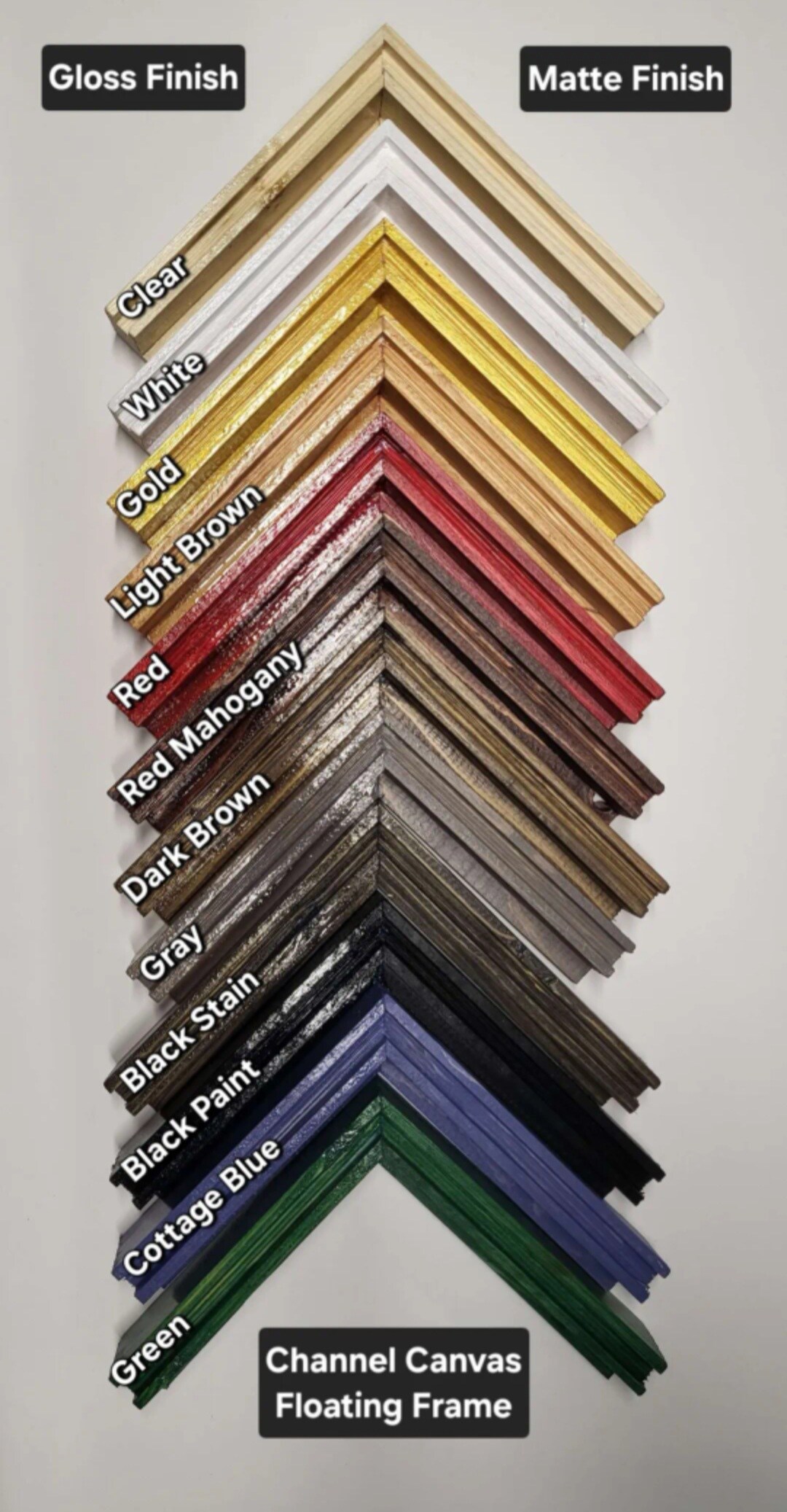 *Gloss Light Brown* Thick Border Channel Canvas Floating Frame, Made-to-Order Canvas Frame ...