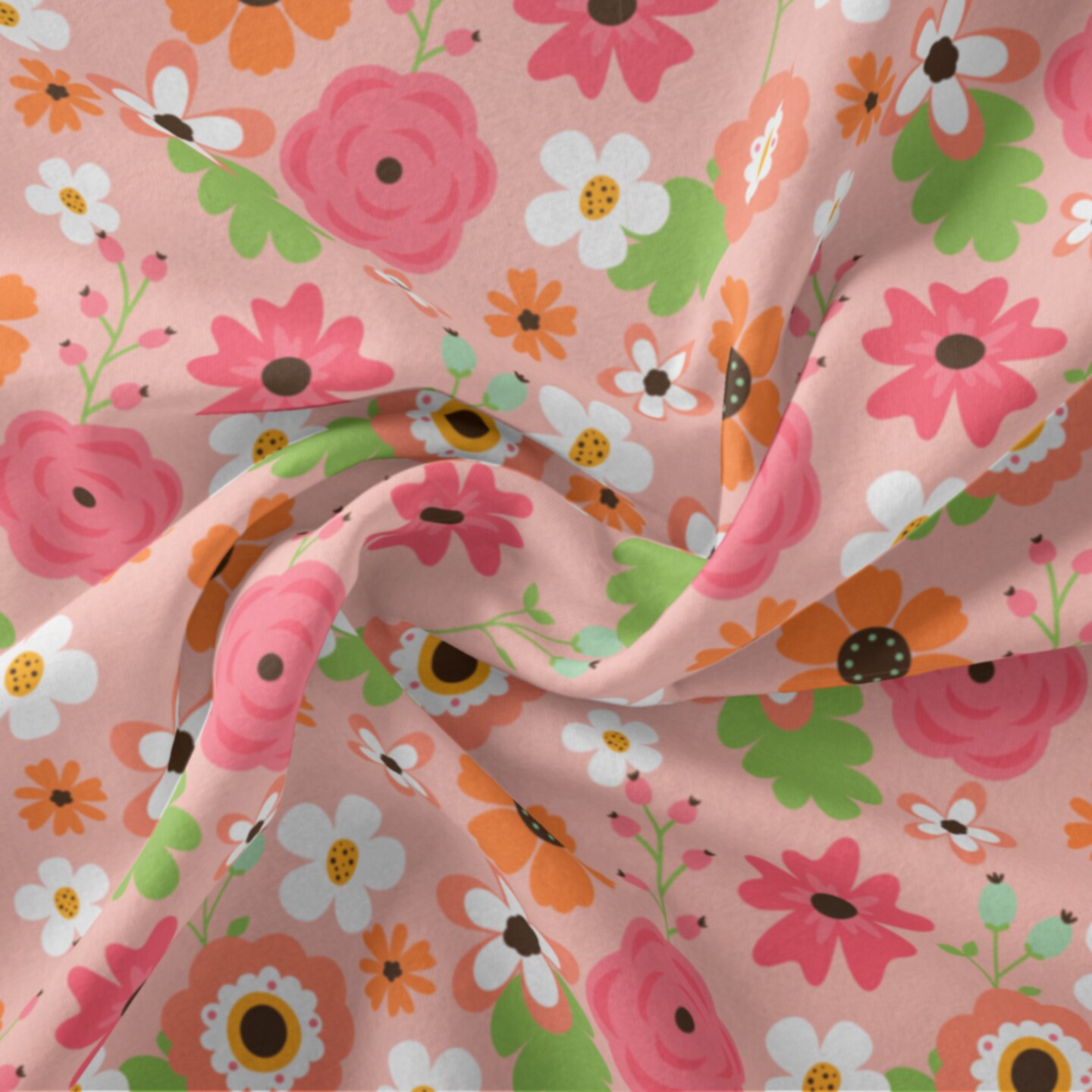 DAVID TEXTILES SPRING FLOWERS PINK FLANNEL 6 YD BOLT | Michaels