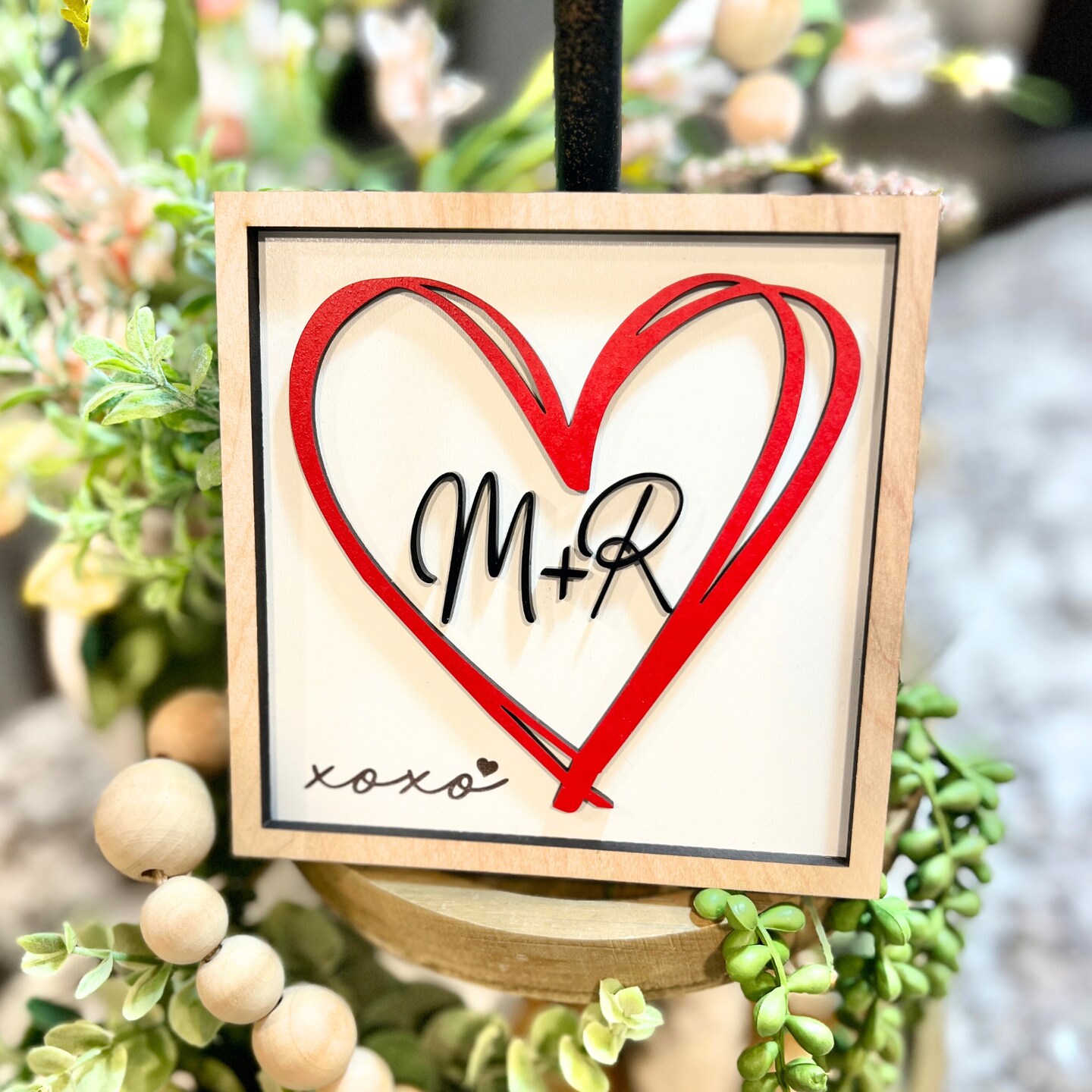 Personalized Valentine Heart Sign with Initials | Couples Valentine ...