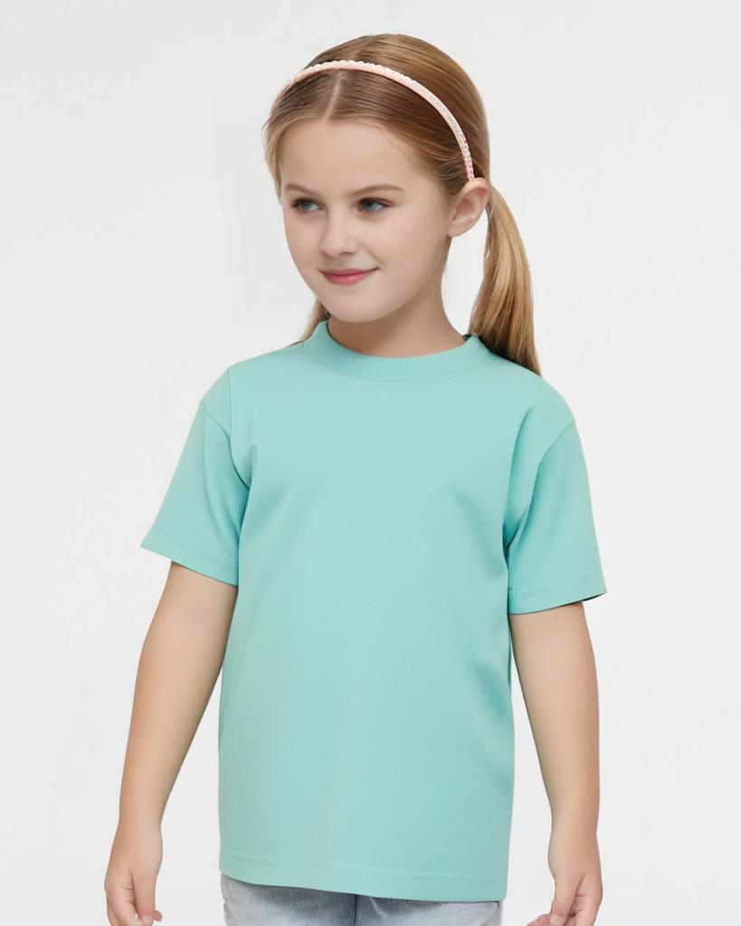 Rabbit Skins ® Toddler Girls' Ruffle Neck Fine Jersey Crewneck Short ...