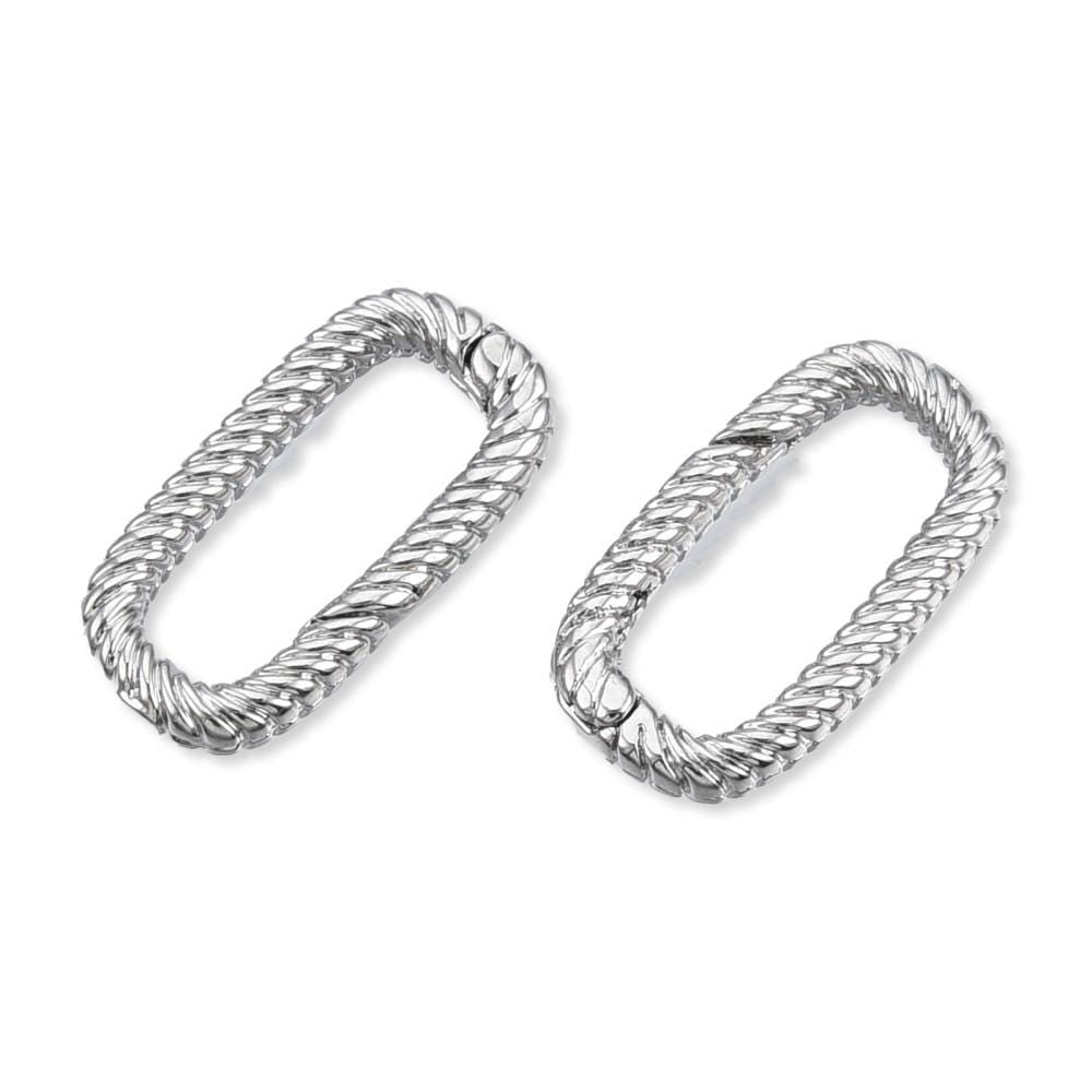 18x9x2.5mm Plated Brass Twisted Oval Spring Gate Clasp - Choose Your ...