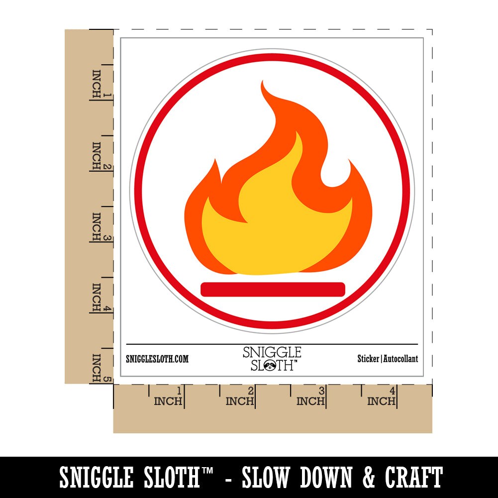Flammable Fire Icon Waterproof Vinyl Phone Tablet Laptop Water Bottle ...