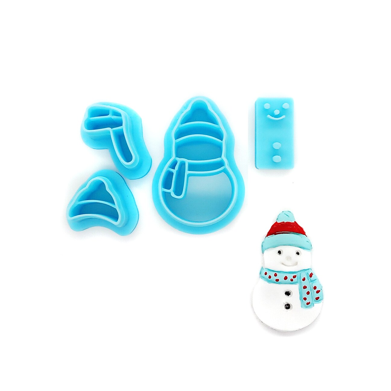 Cute Snowman with Hat & Scarf Clay Cutters, 4pc, Small Christmas or ...