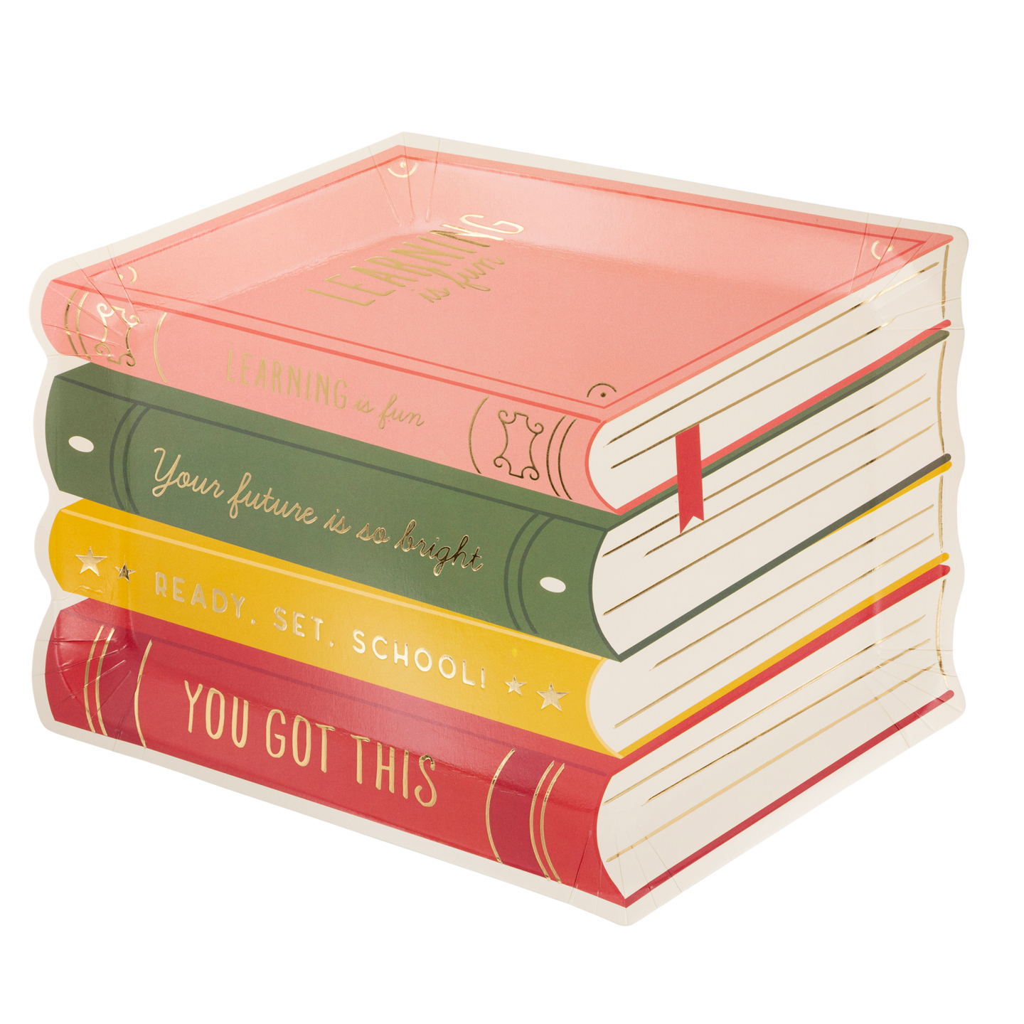 STACK OF BOOKS PAPER PLATES | Michaels