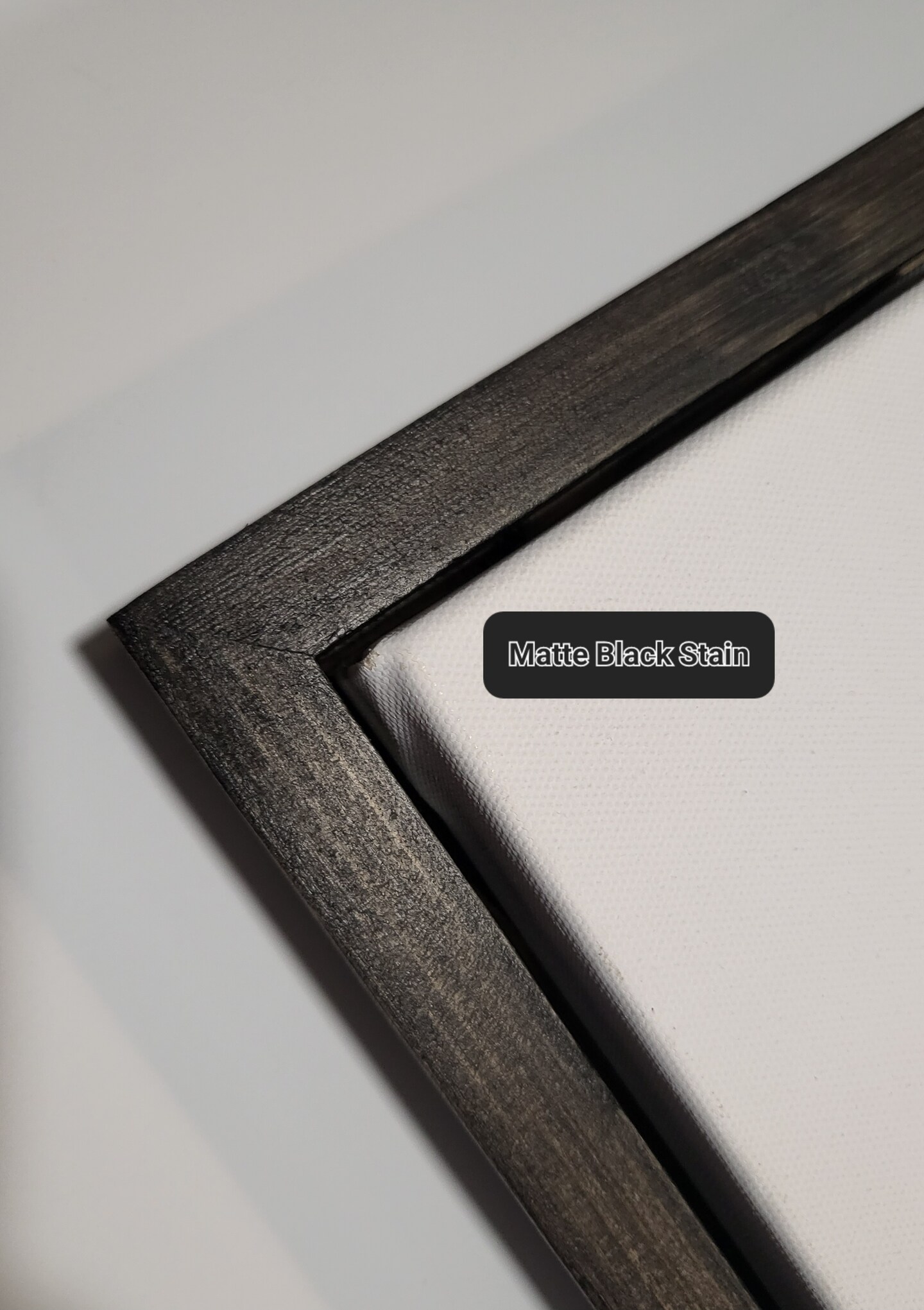 Gloss Ebony Stain Thick Border Canvas Floating Frame Made To Order