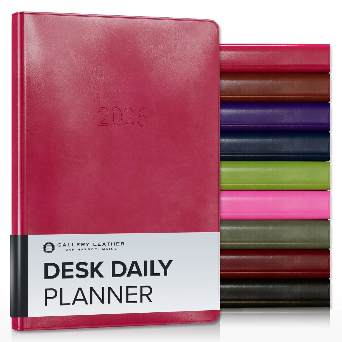 Gallery Leather Desk Daily Planner 2026, Elegantly Bound Daily Calendar ...