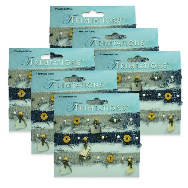 6 Yards of Shells-n-Buttons Denim Trim 6 Packs of 1 Yard | Michaels