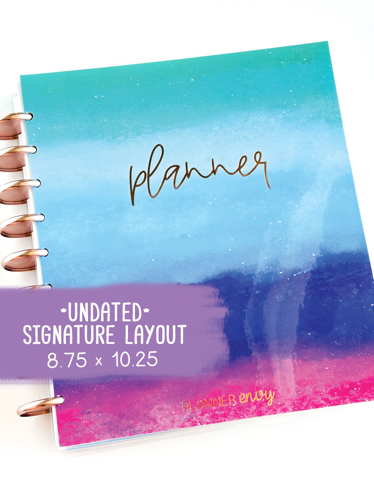 Undated Planner - Signature Layout, Disc Bound - "Cool Hues" (#608 ...