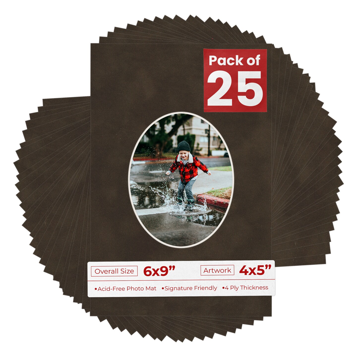 Brown Suede Mat Board for 6x9 Frames - Oval Opening for 4x5 Photos ...
