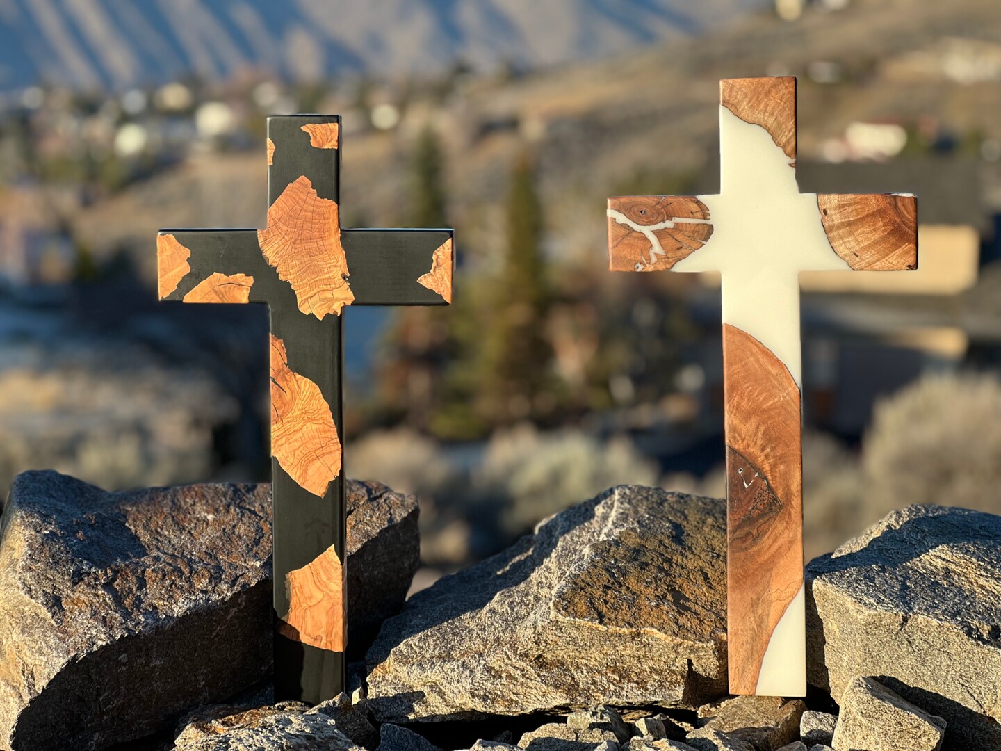 Resin cross, Olive wood and epoxy cross, Walnut wood and Epoxy cross ...