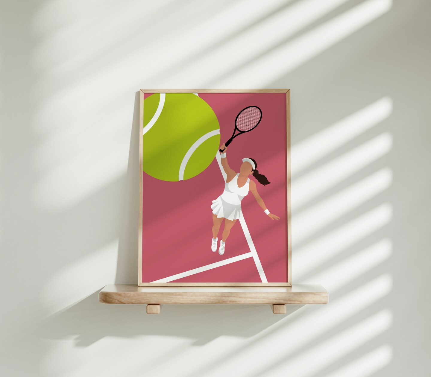 Pink Tennis Court Print | Retro Cute Tennis Art | Gift for Tennis ...