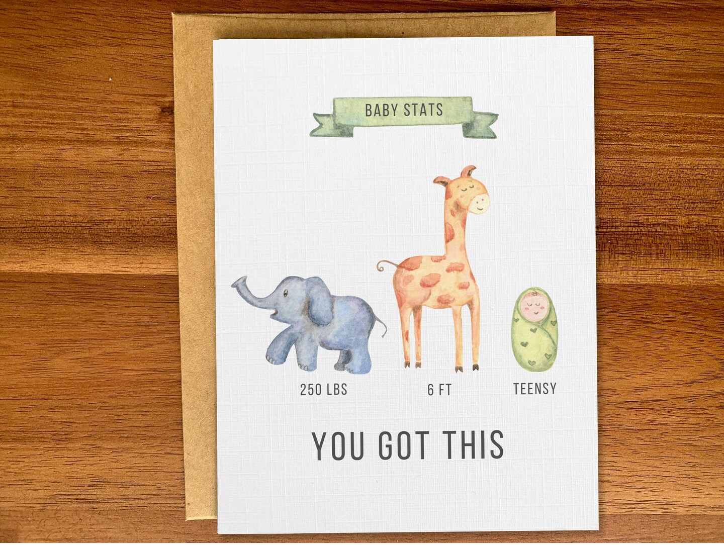 Cute baby animals card for new mom, Handmade watercolor baby shower ...