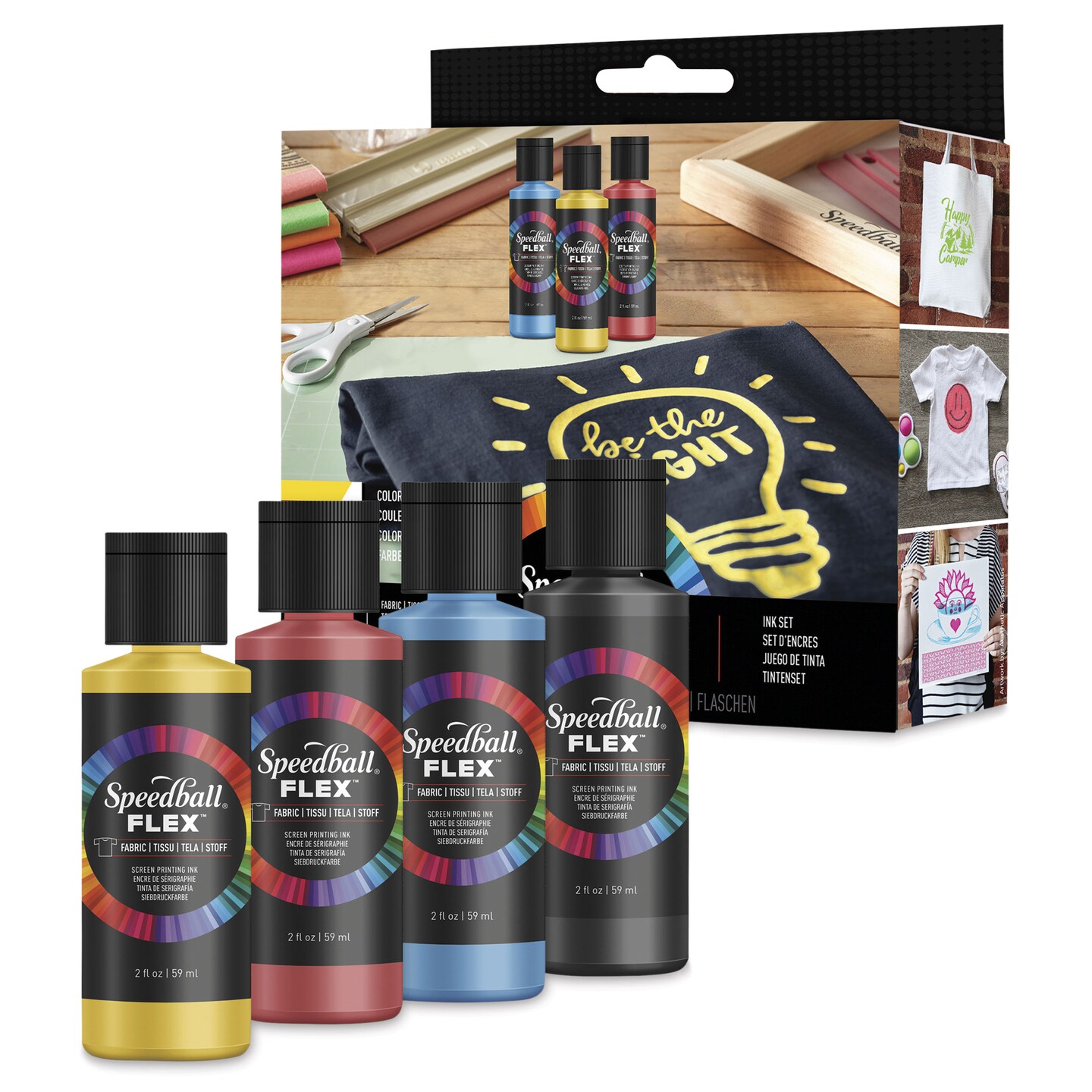 Speedball Flex Screen Printing Fabric Inks - Set of 4, 2 oz | Michaels