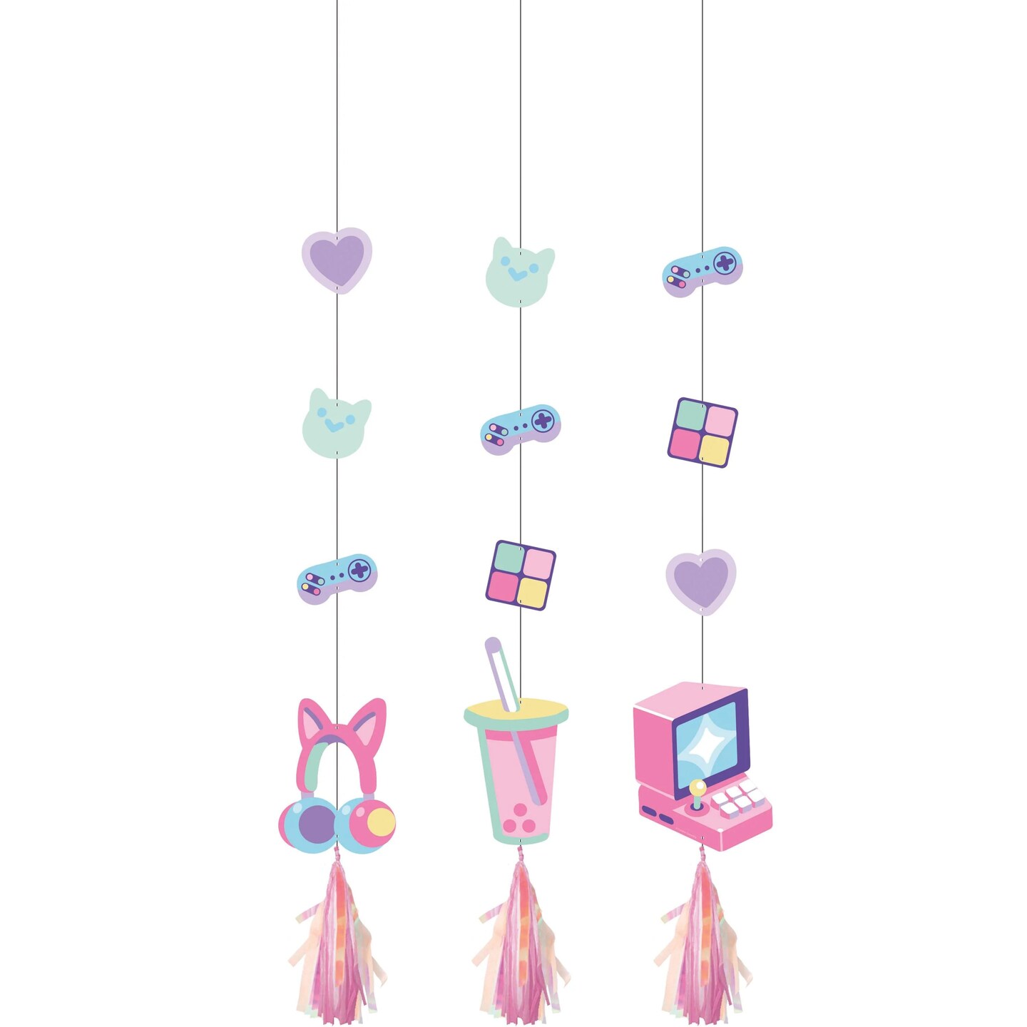 Gamer Girl Hanging Cutouts w/Tassels (3/Pkg) | Michaels