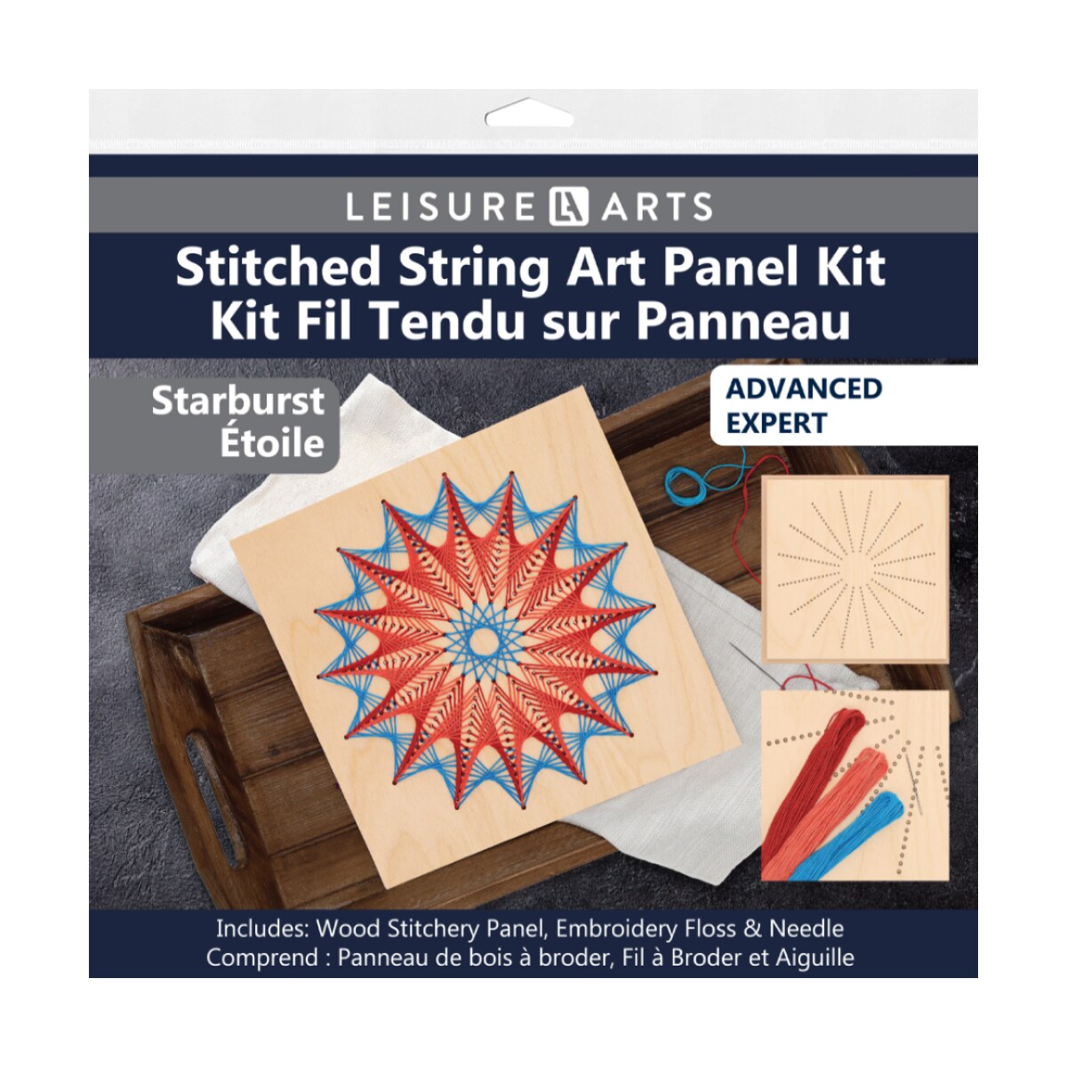 Wood Stitched String Art Kit Starburst, Wooden Stitchery Kits For Craft ...