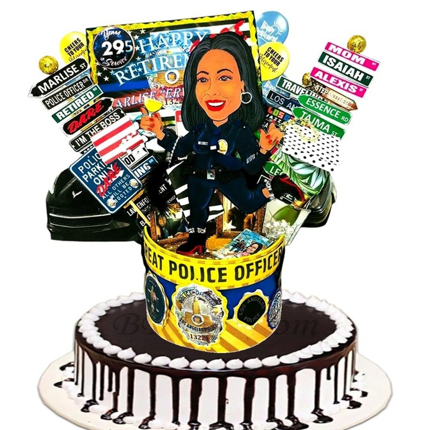 Cop retirement custom cake topper, Personalized Police officer Cake ...