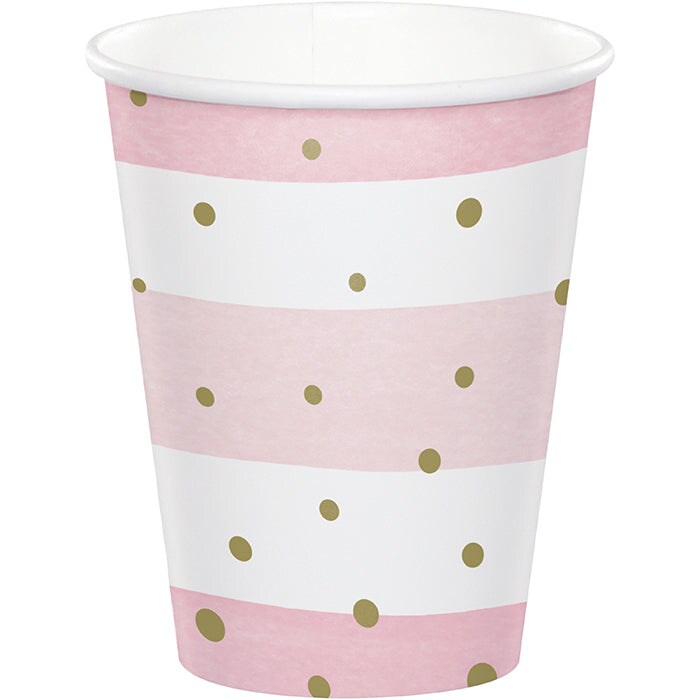 Pink Gold Celebration Paper Paper Hot/Cold Cups 9Oz (8/Pkg) | Michaels