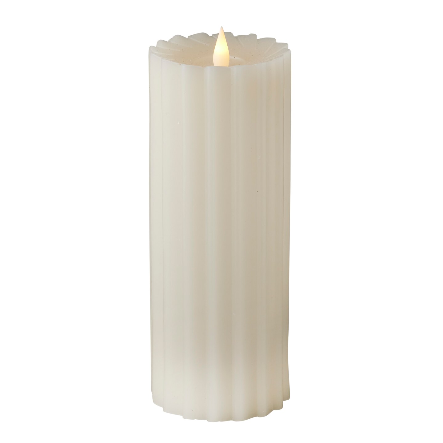 Christmas Sutton Fluted Motion Flameless Candle 3x9 Ivory | Michaels