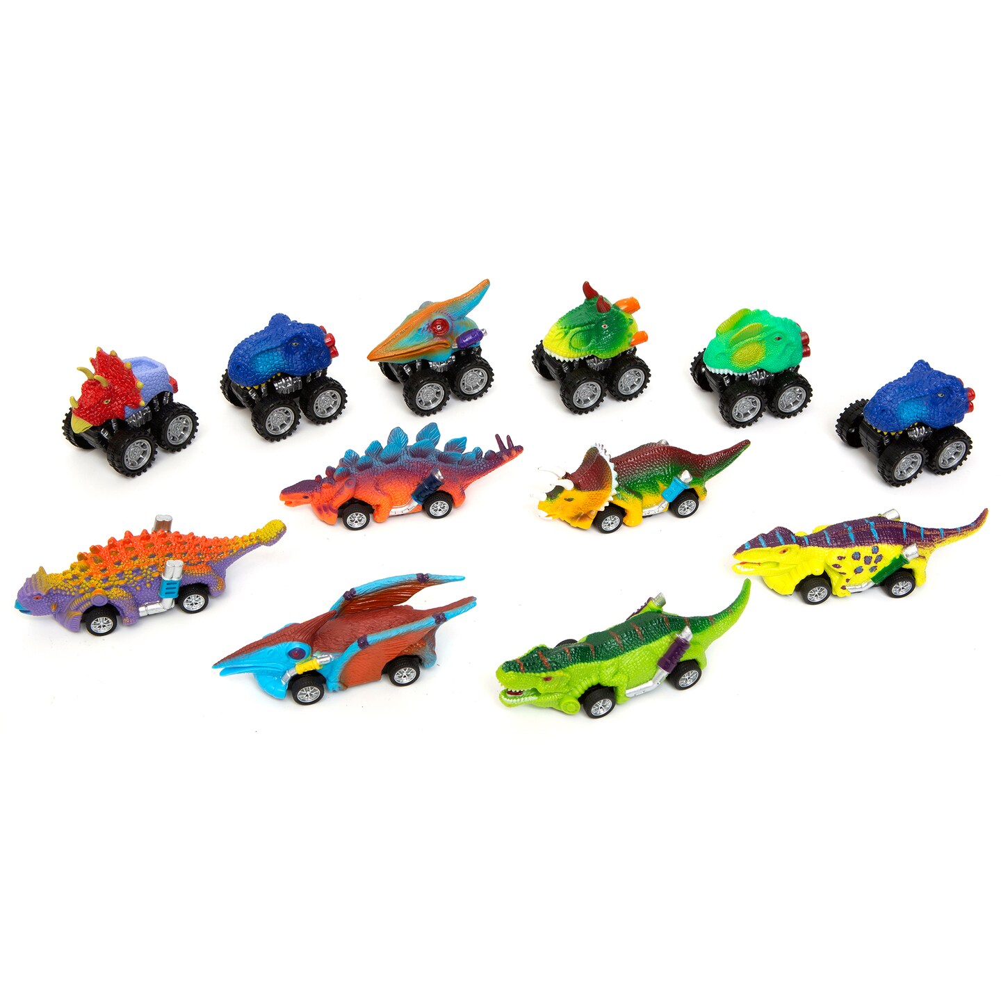Boley: Dinosaur Vehicles - 12 Pack Assorted Designs & Colors, Dino ...