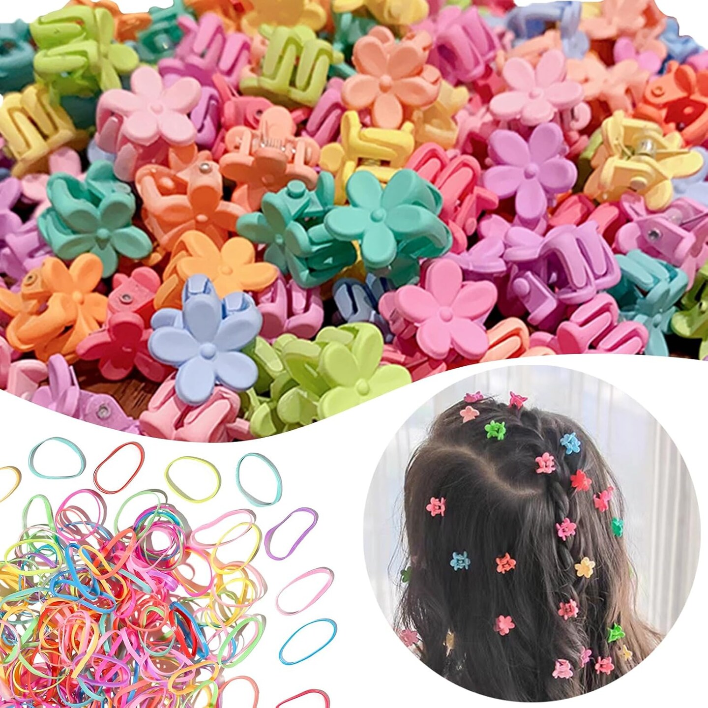 50pcs Colorful Mini flower claw clip hair clips for girls And About ...
