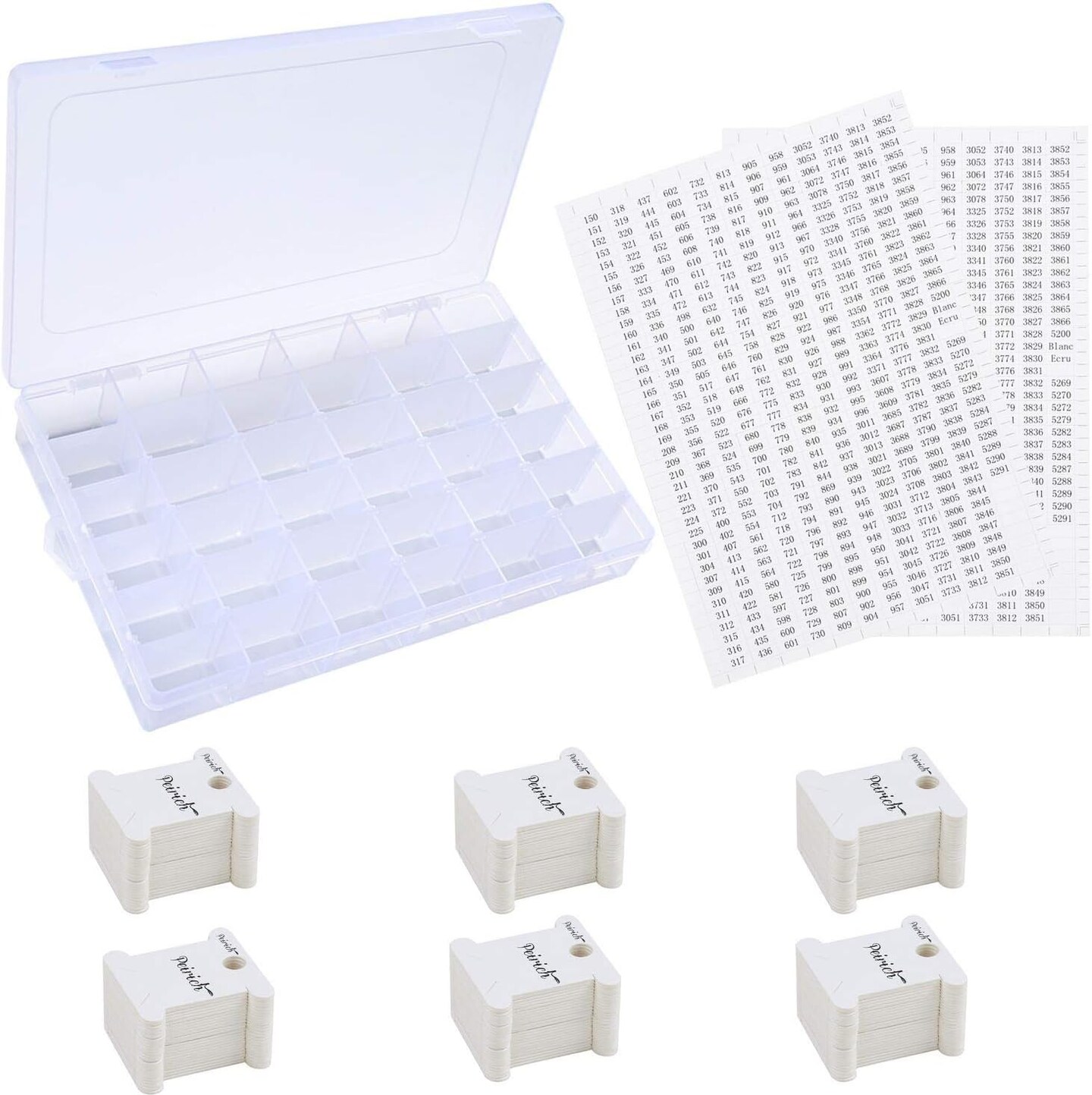 Embroidery Floss Organizer Box - 36 Compartments with 120 Hard Floss ...