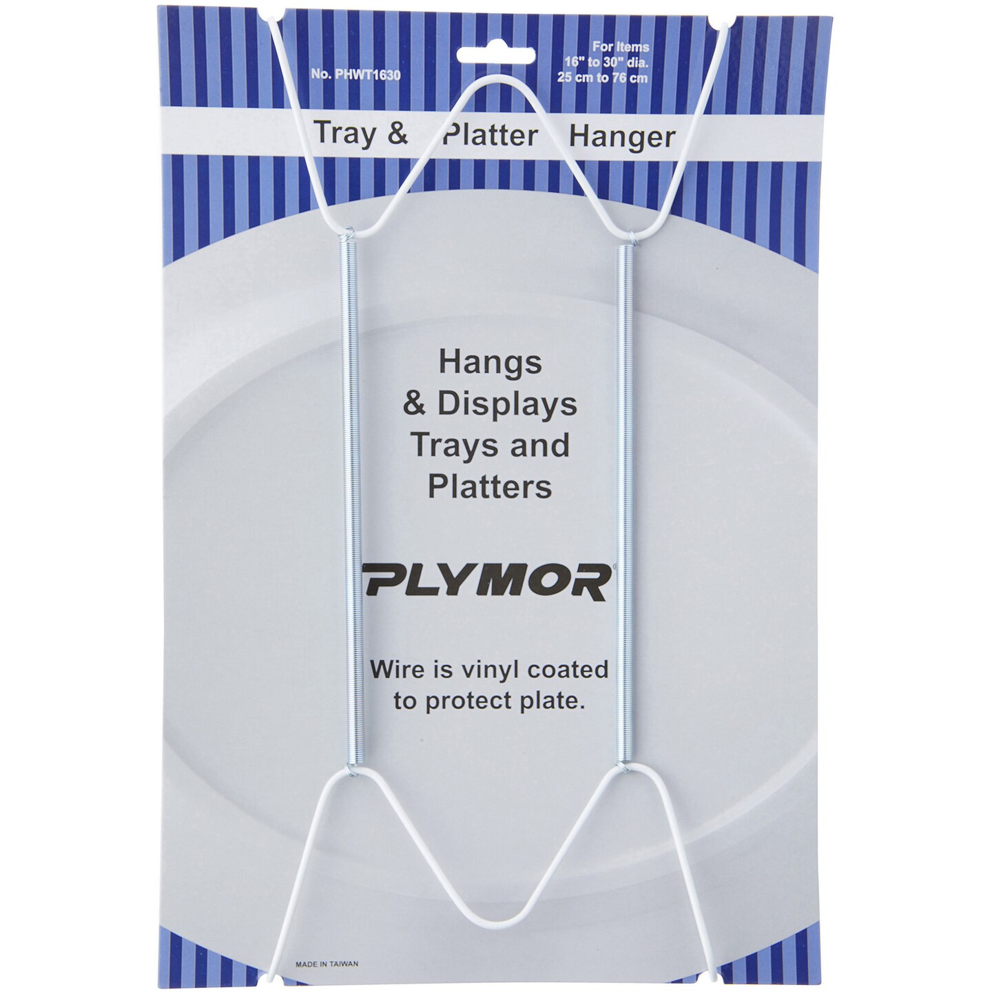 Plymor White Vinyl Finish Wall Mountable Tray and Platter Hanger, 14.25 ...