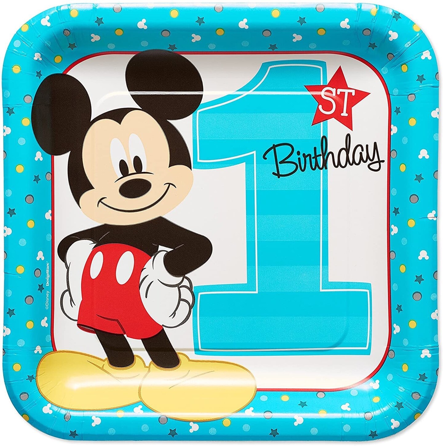 Mickey's Fun To Be One 9" Square Plates - 8ct | Michaels