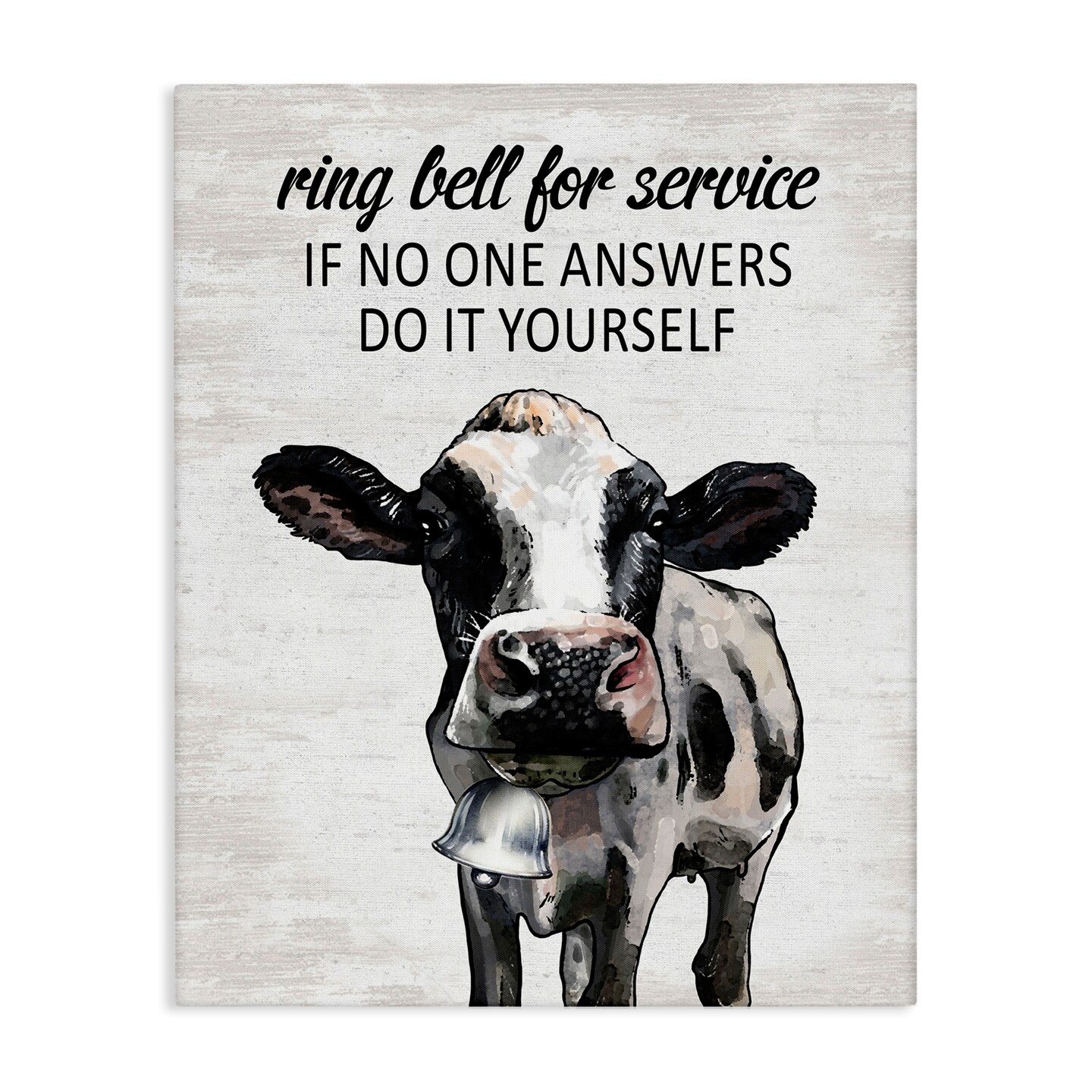 Stupell Industries Laundry Service Cow Canvas Design by Lettered and ...