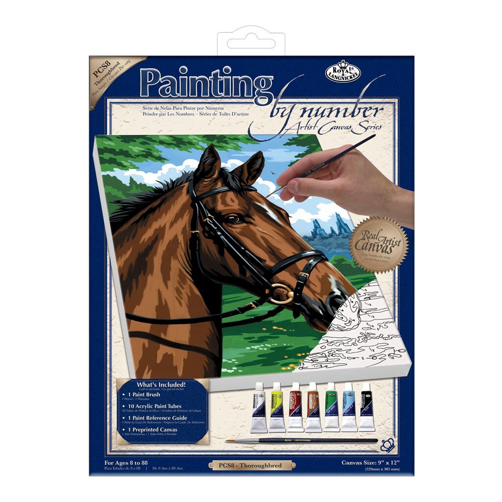 PCS8 | Painting by numbers™ 10pc 9" x 12" Thoroughbred Canvas Painting ...