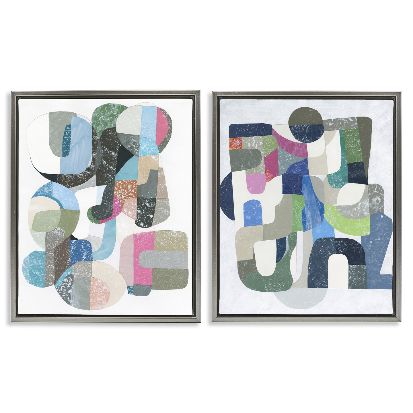 Stupell Industries Retro Pastel Geometrics 2pc Floating Frame Set ...