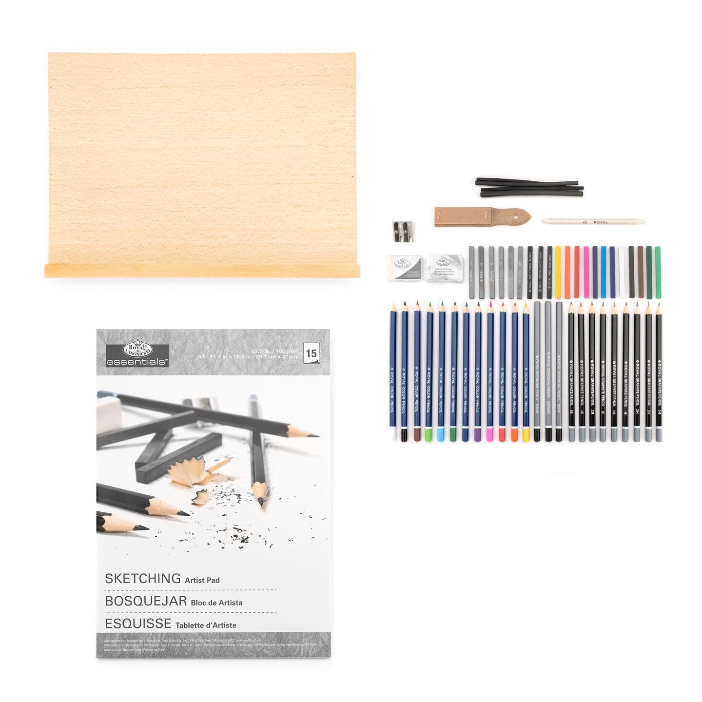 REA5502 | Sketch & Draw Flat Easel Art Set - 56pc | Michaels